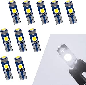 Amazon.com: Ajxn 10 PCS Car LED Instrument Light, T5 3030 3SMD Wedge Bulb Instrument Cluster ...