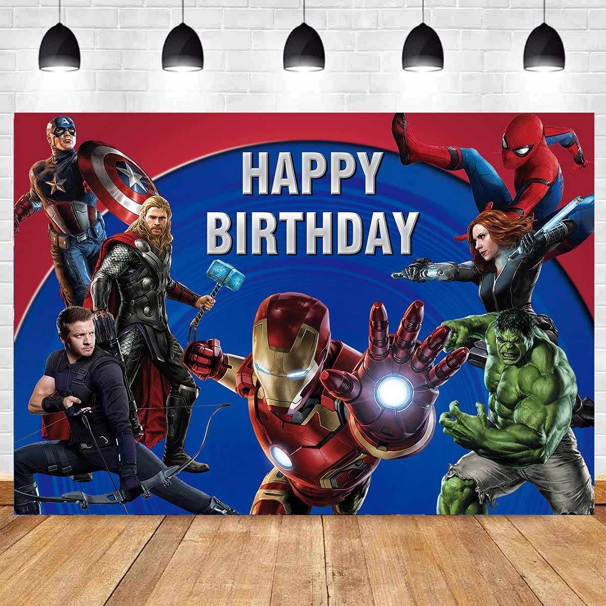 Buy Av-en-gers Background Marvel Birthday Party Supplies Backdrop ...