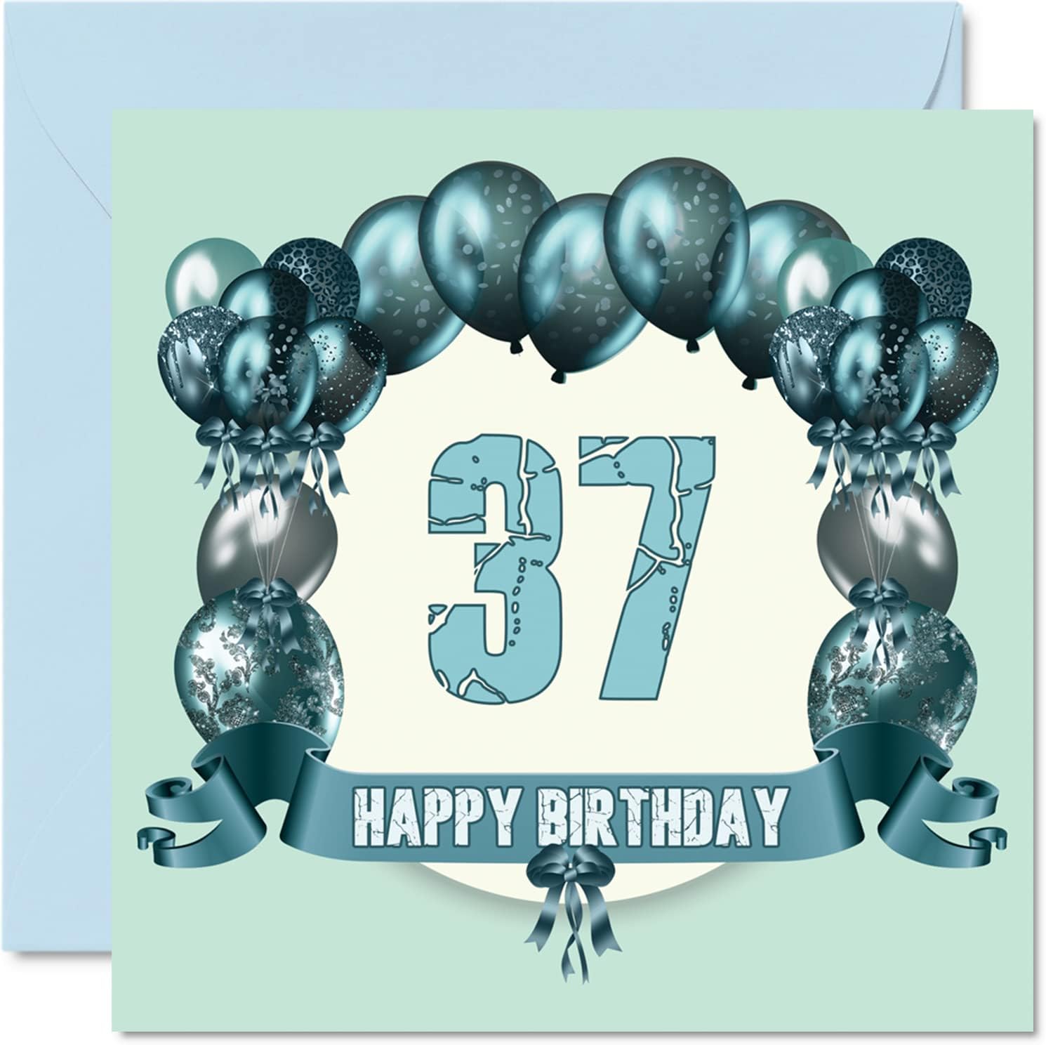 Fun 37th Birthday Cards for Men - Birthday Balloons - Card for Dad ...