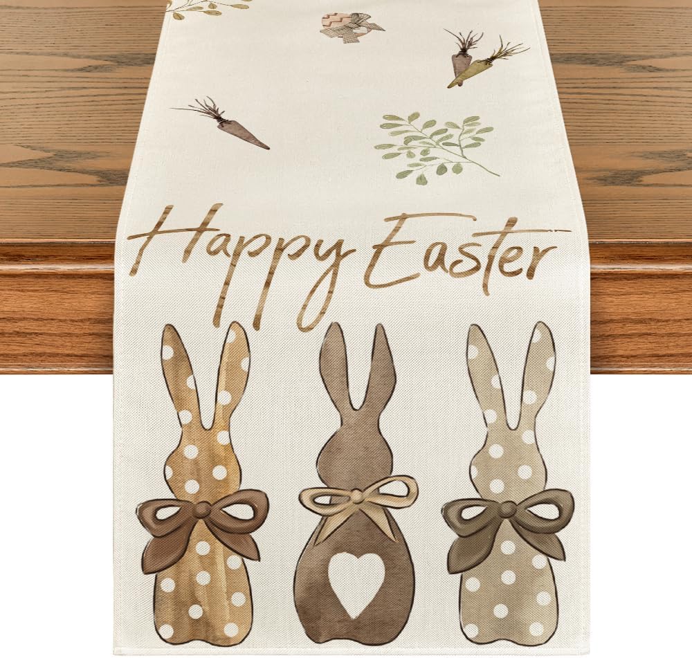 Amazon.com: MelonBoat Easter Linen Table Runner: 72 Inch Embroidered ...