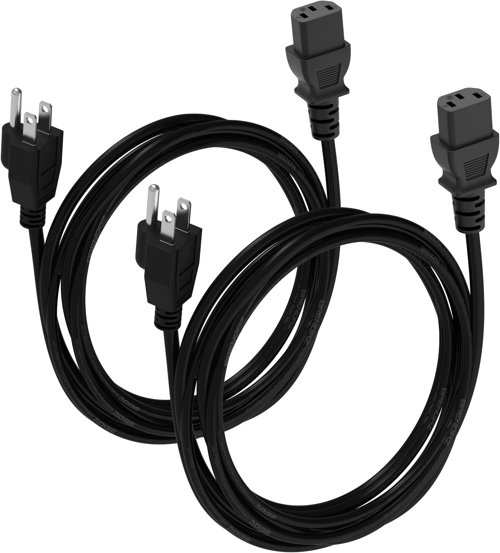Amazon.com: Cable Matters 2-Pack 13A 3 Prong TV Power Cord 15 ft ...