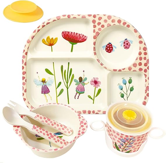 Greentainer Kids Cartoon Dinnerware Set - Children Dishes Food Plate ...