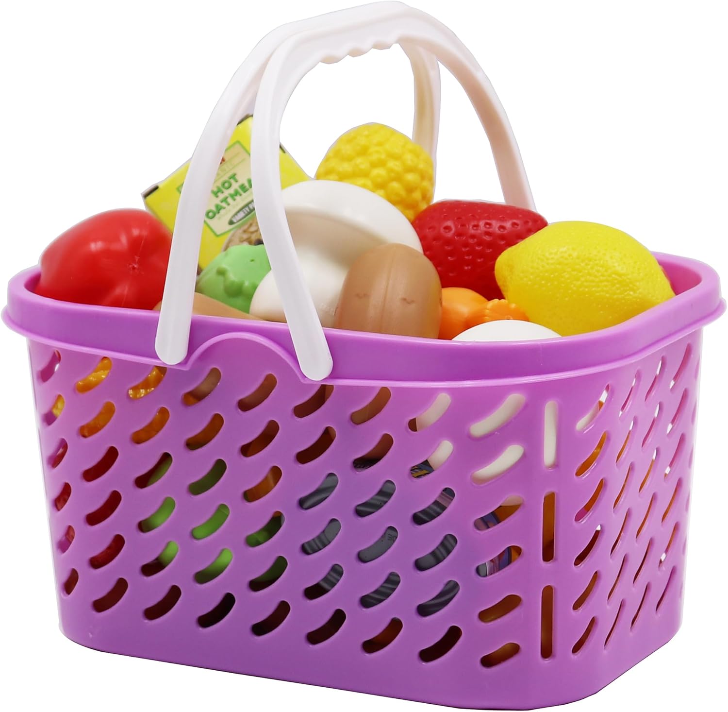 Amazon.com: Dream Collection, Pretend Food Set with Shopping Basket ...