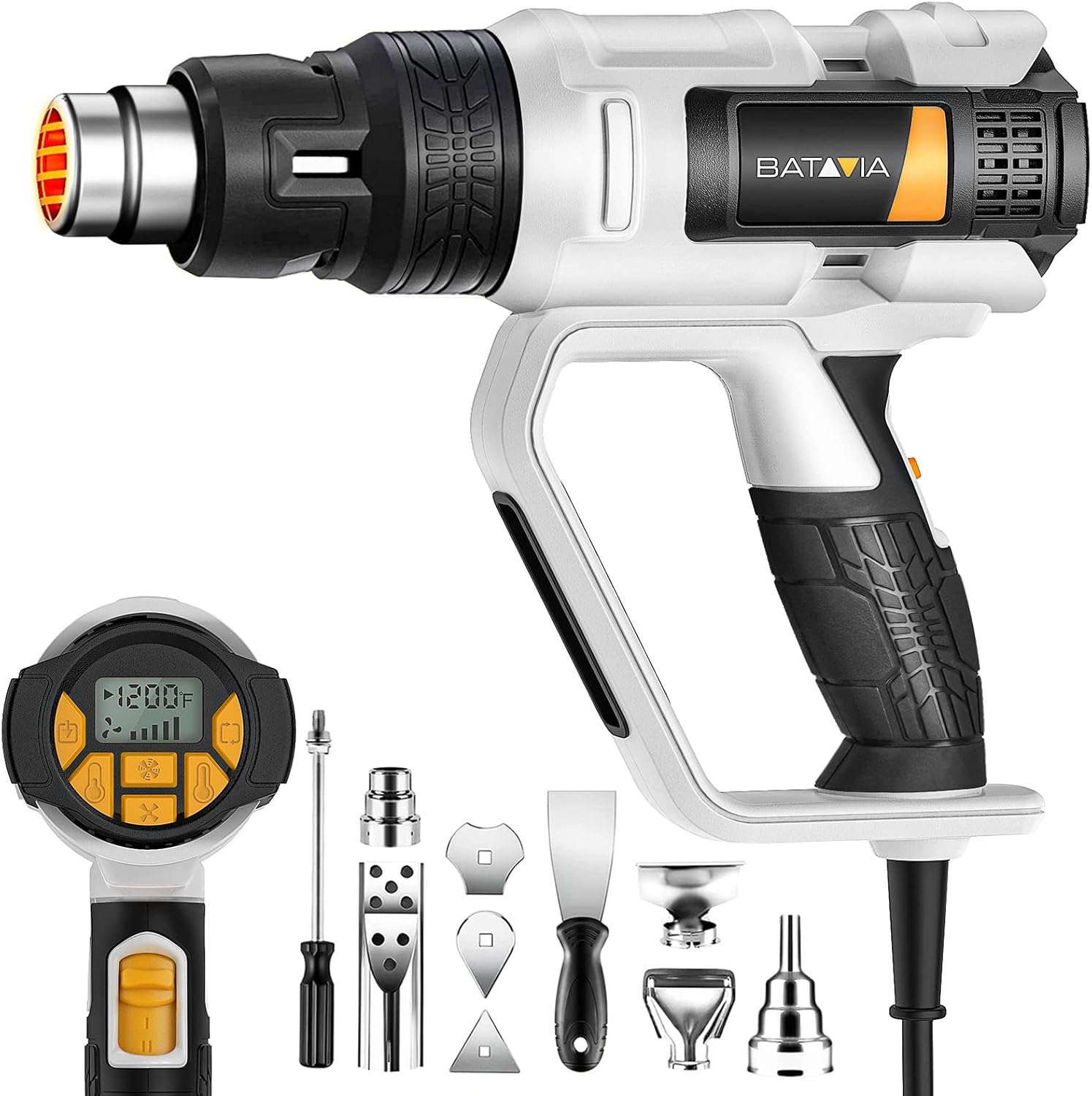 BATAVIA Heat Gun 1700W 120℉-1200℉ Variable Temperature Control with LCD ...