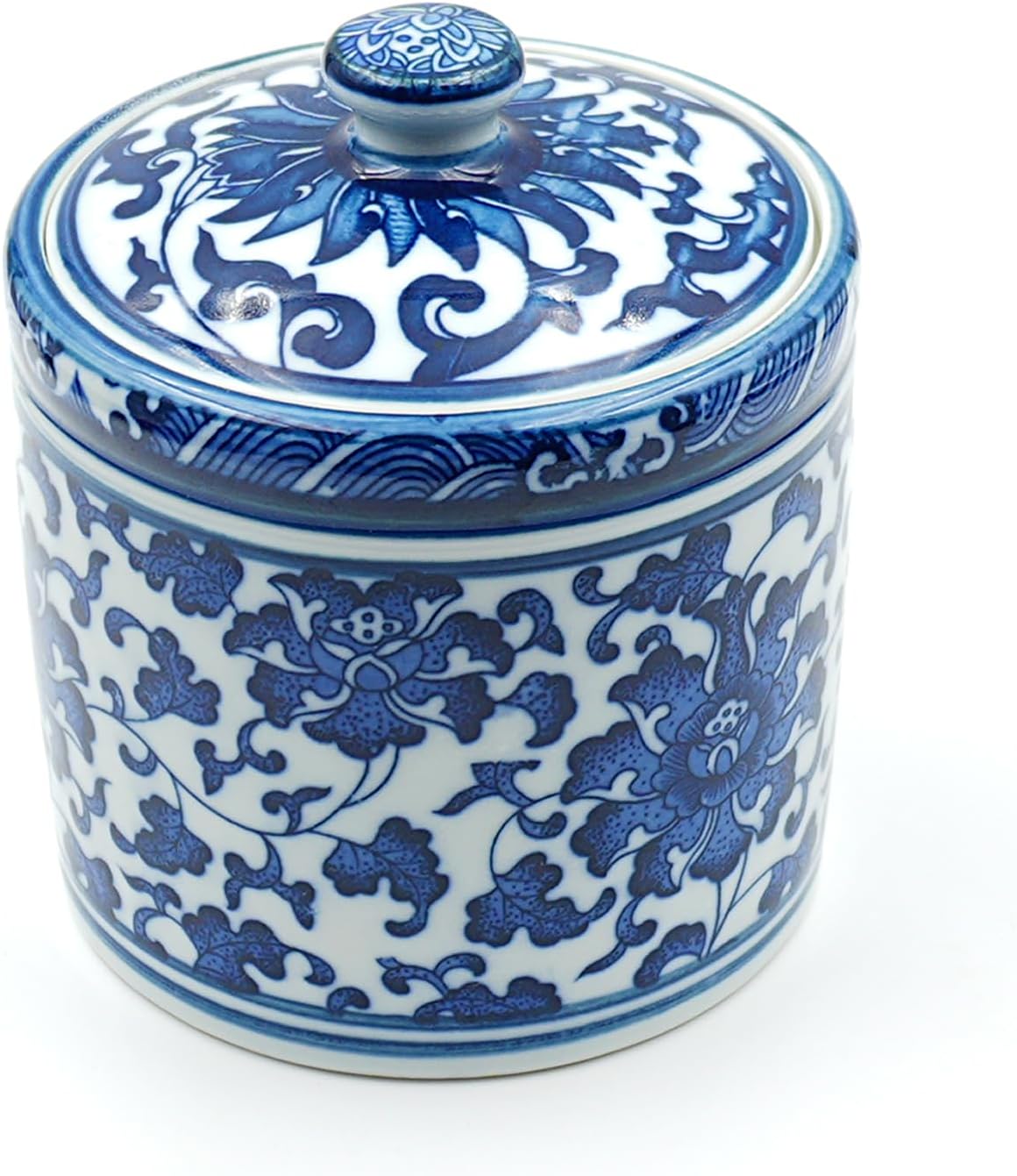 Amazon.com: ZENSOAR Blue and White Salt Cellar with Lid, Salt ...