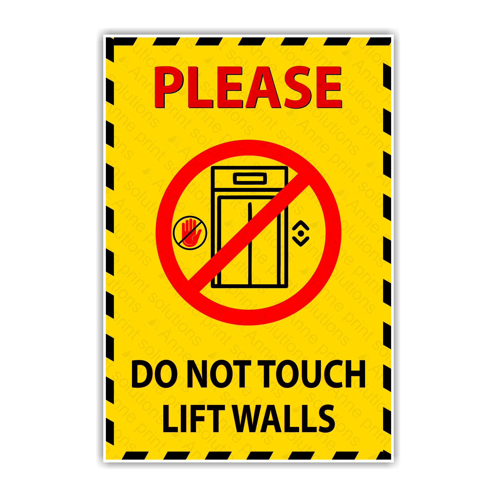 Anne Print Solutions® Coronavirus Please Do Not Touch Lift Walls ...