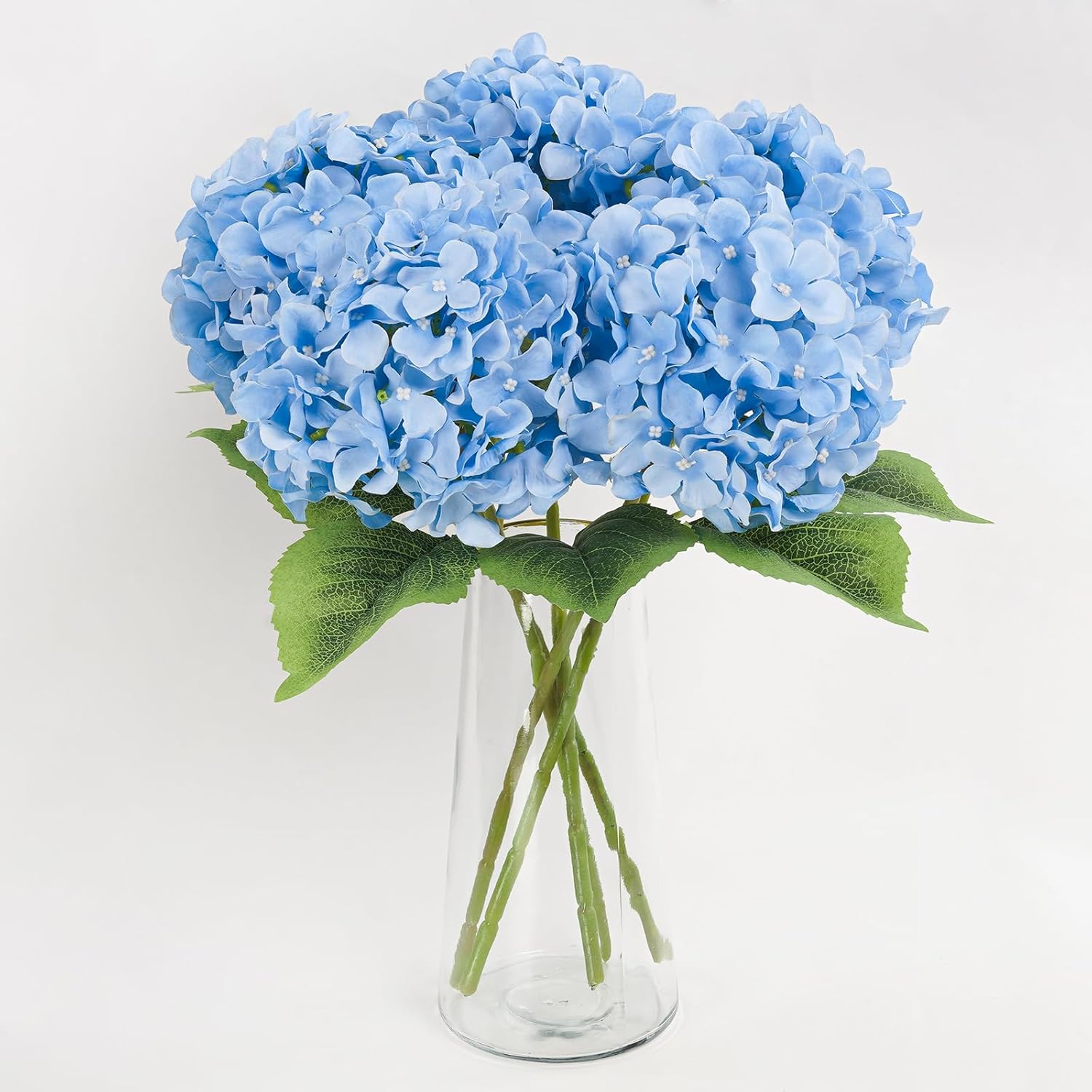Amazon.com: 5Pcs Blue Artificial Hydrangea Flowers, Slik Hydrangea with ...