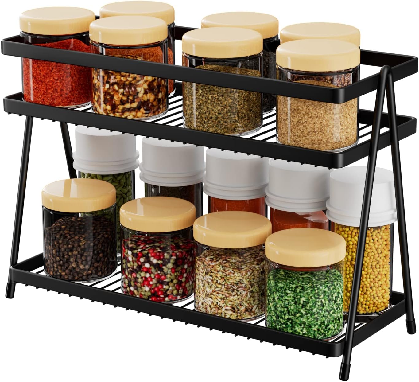 Amazon.co.jp: RCHYFEED Seasoning Storage Rack, Adjustable, 3 Tiers ...