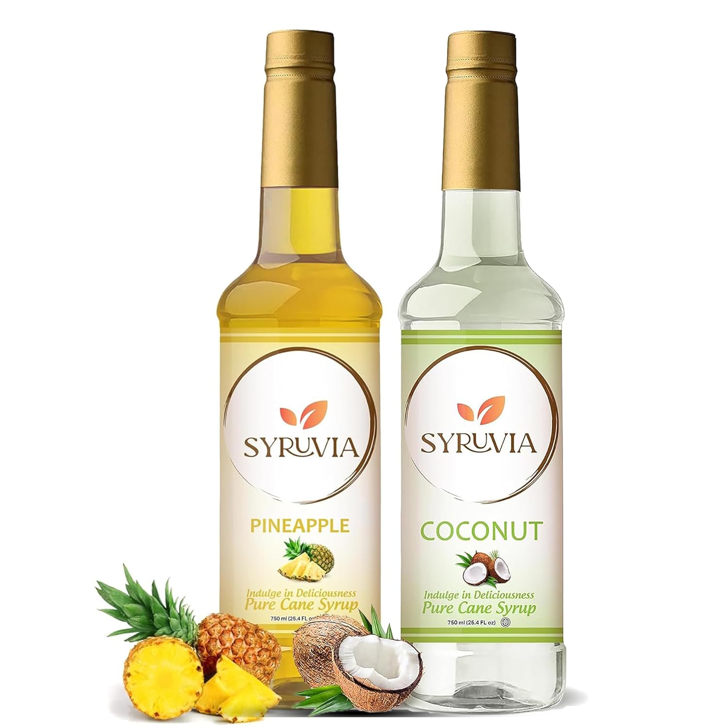Amazon.com: Syruvia Pineapple & Coconut Syrup Variety Pack - 25.4oz ...