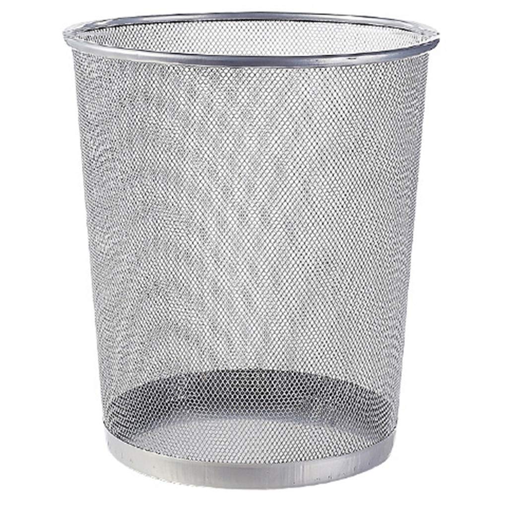SHOWAY Waste Basket | Trash Can Metal Wire Circular Mesh Bin ...