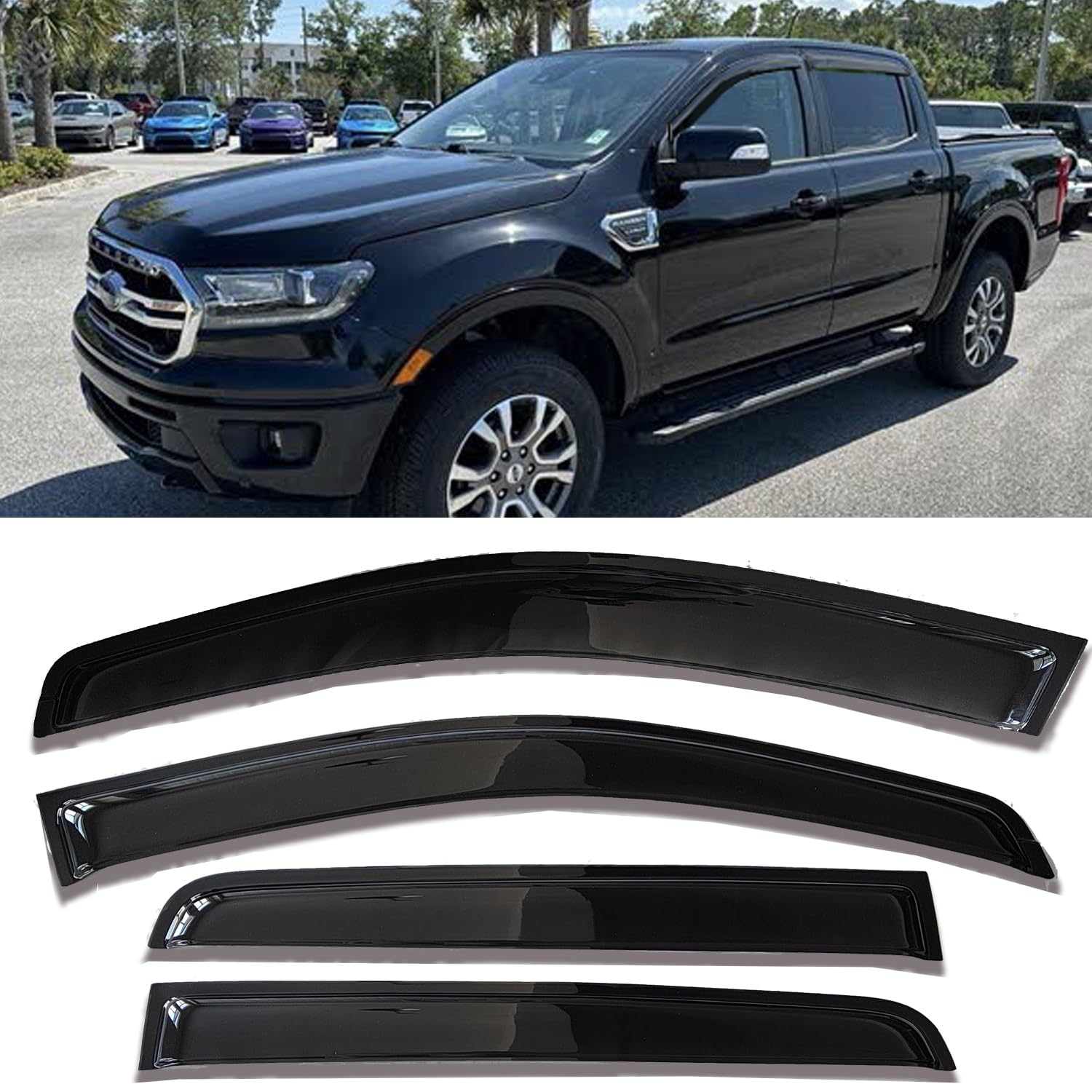 Amazon.com: Side Window Visor Vent Deflectors Compatible with Ford ...