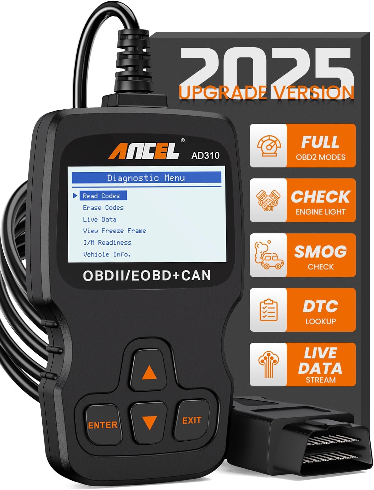 ANCEL AD310 Car OBD2 Scanner Vehicle Code Reader Engine System Fault CAN Diagnostic Scan Tool ...