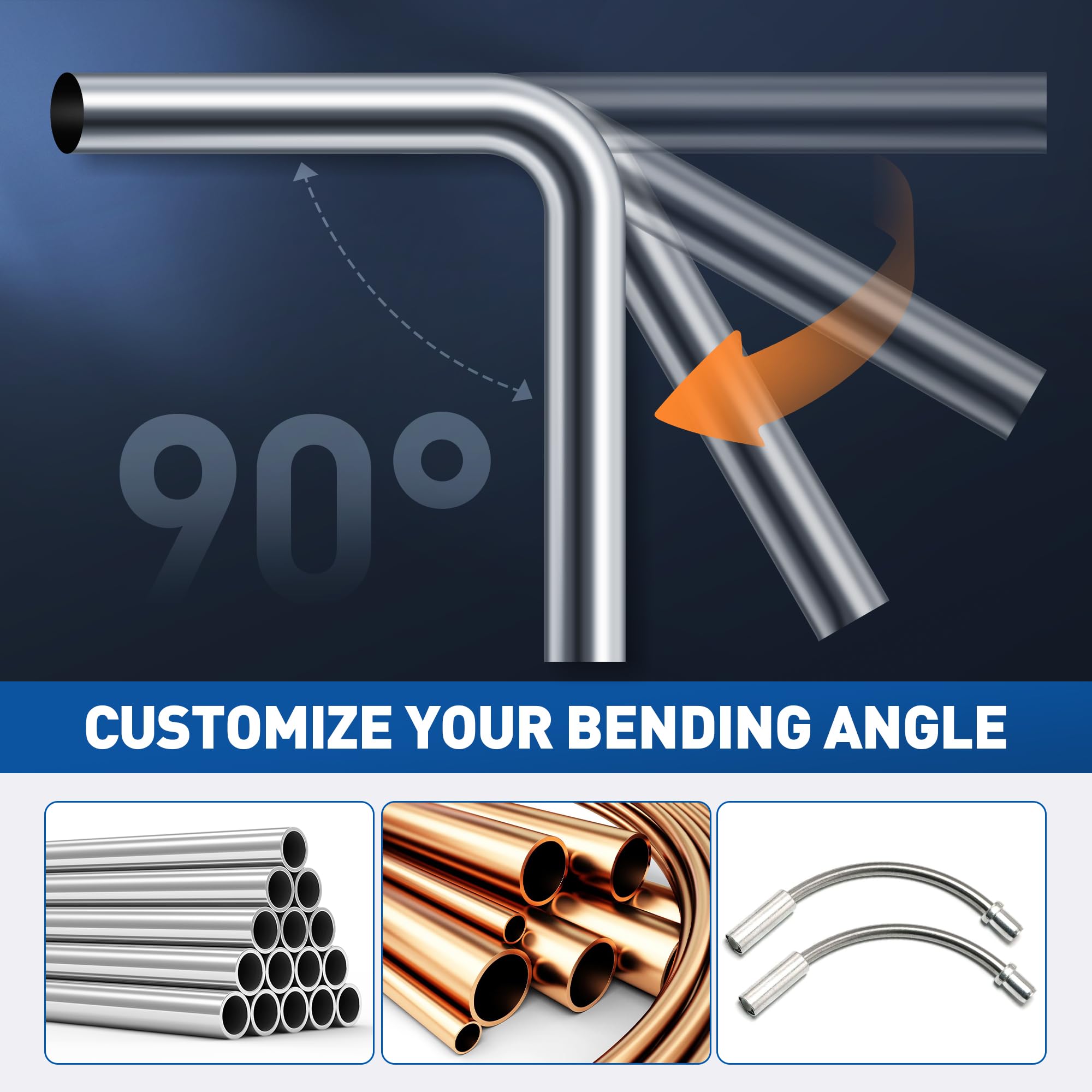 Ratcheting Pipe Tube Bender Kit, 90° Forward/Reverse Pipes Bending ...