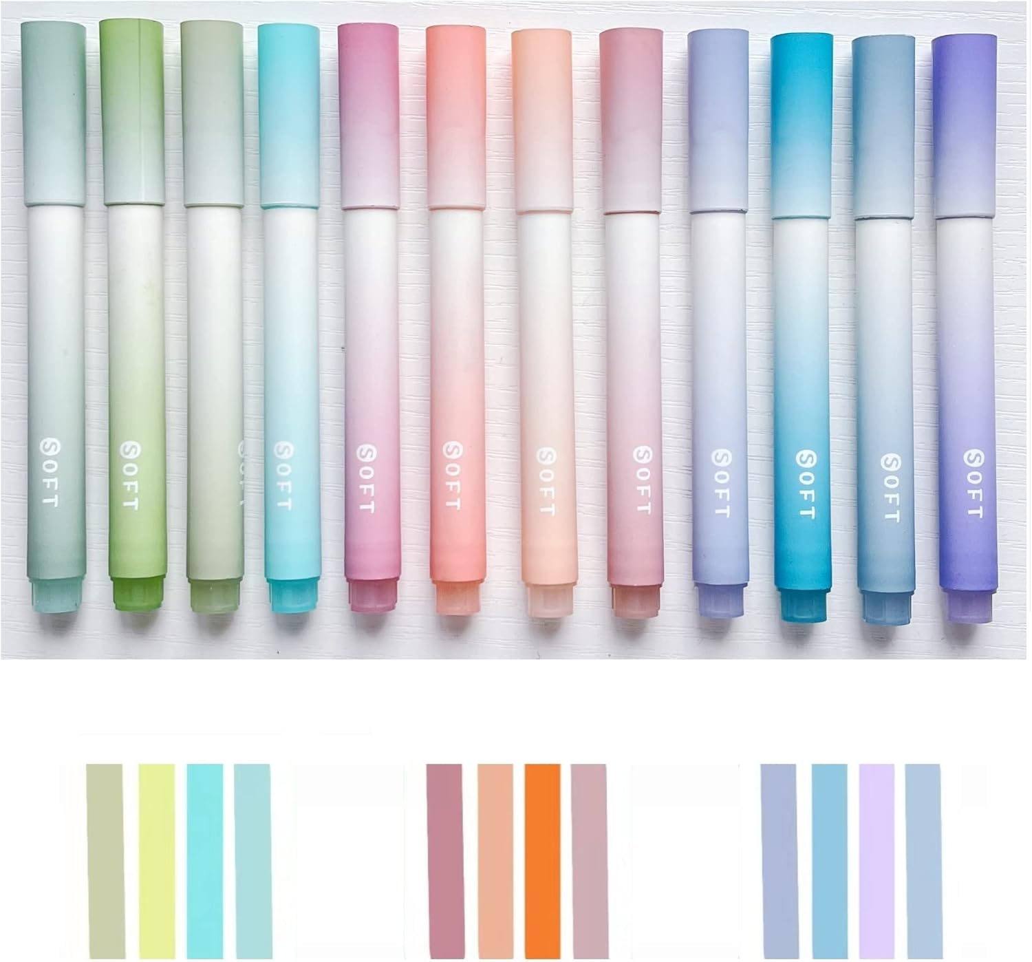 12 Pcs Aesthetic Highlighters, Surligneur, Pastel Highlighters Markers ...