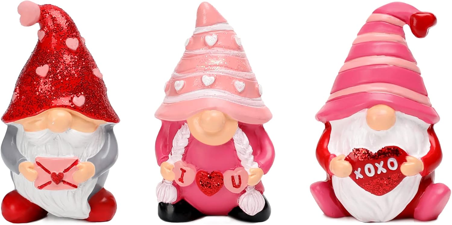 Amazon.com: NEWLIGHTURE 3Pcs Valentines Day Gnome Tiered Tray Decor ...