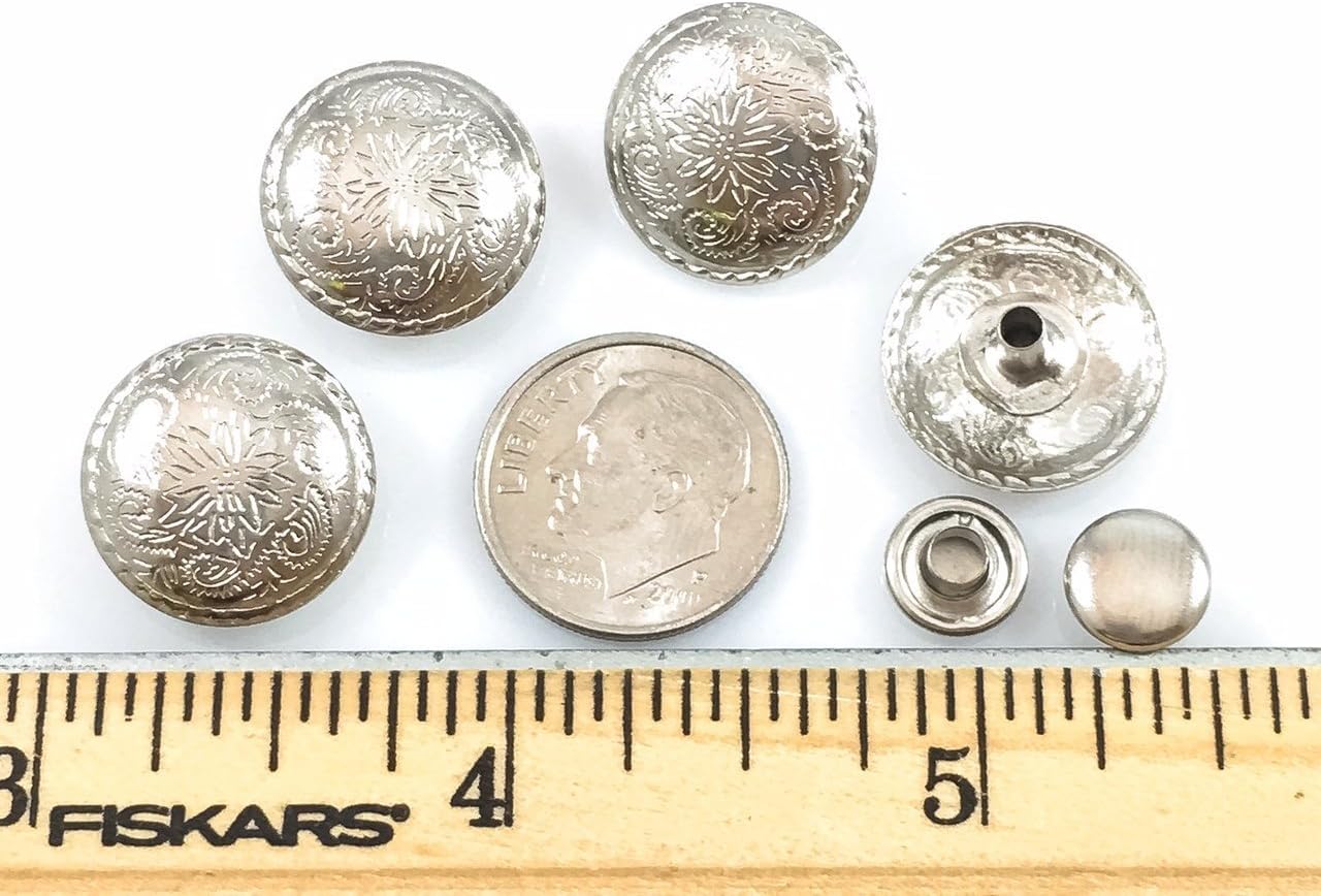 Amazon.com: Conchos Rope Edge Rivet Back 1/2" 20 Pcs