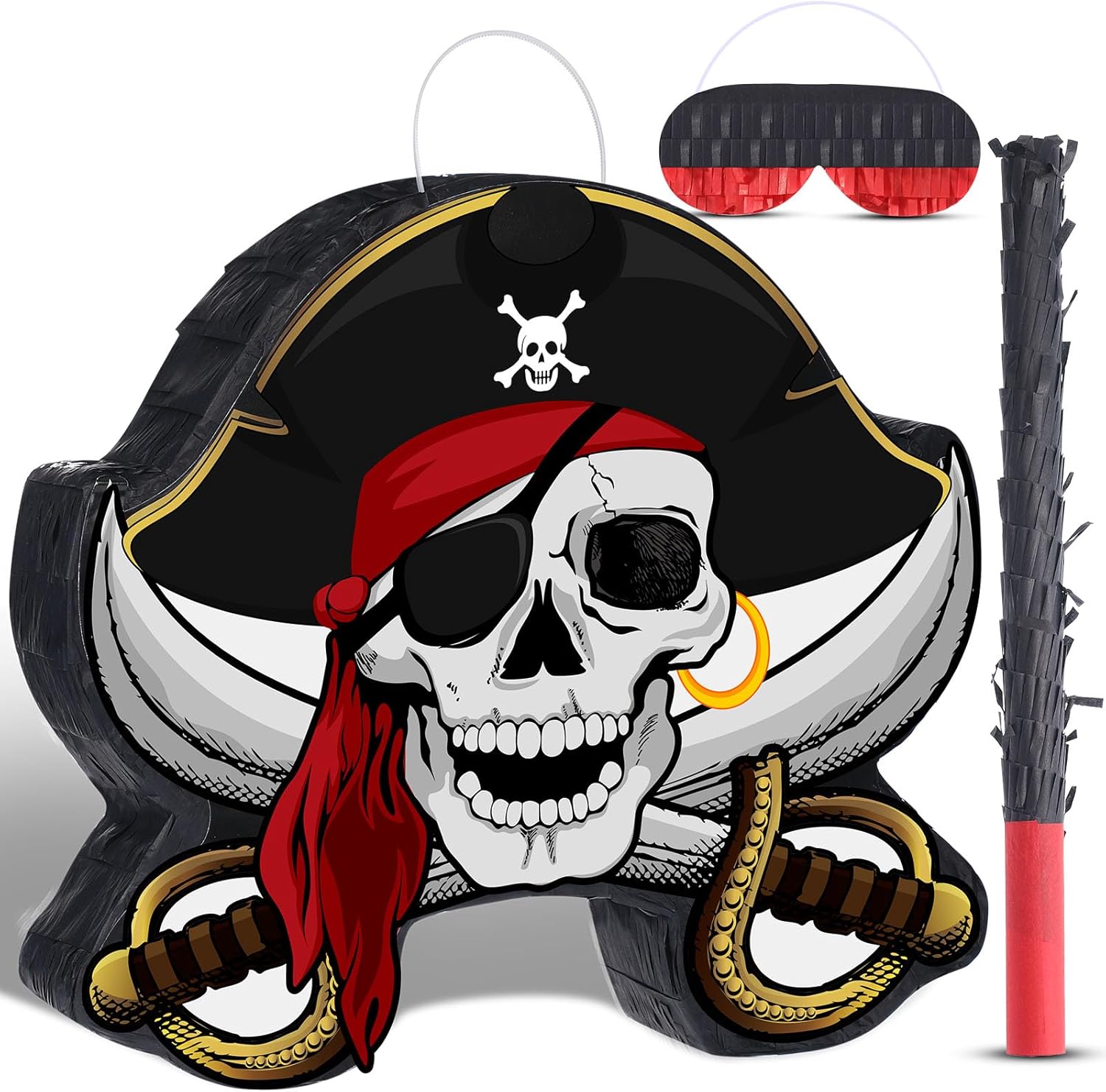 Pirate Piñata Bundle Pirate Party Game Set Include Captain Piñata Bat ...