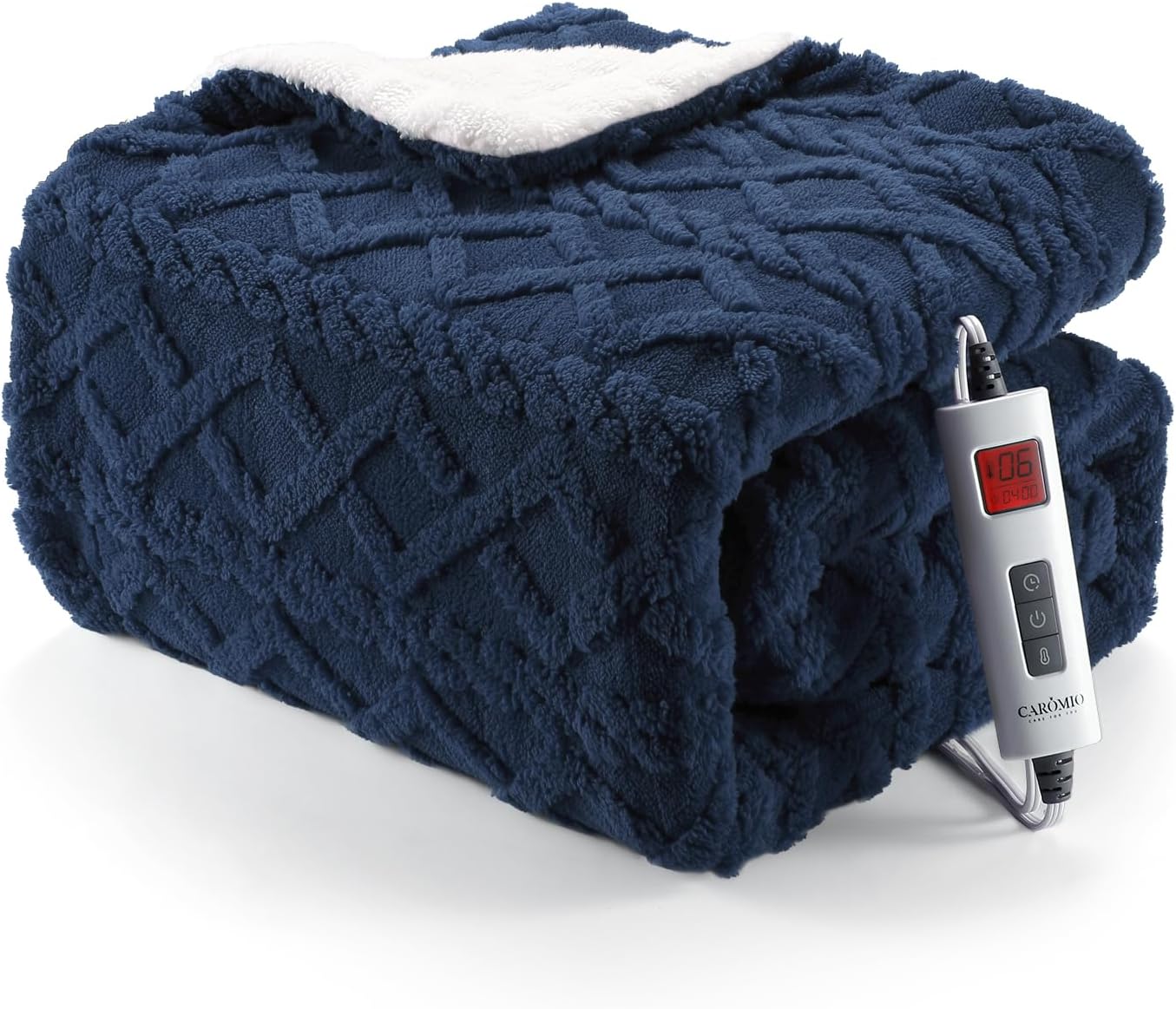 Amazon.com: CAROMIO Electric Blanket Twin Size - Thick Tufted Sherpa ...