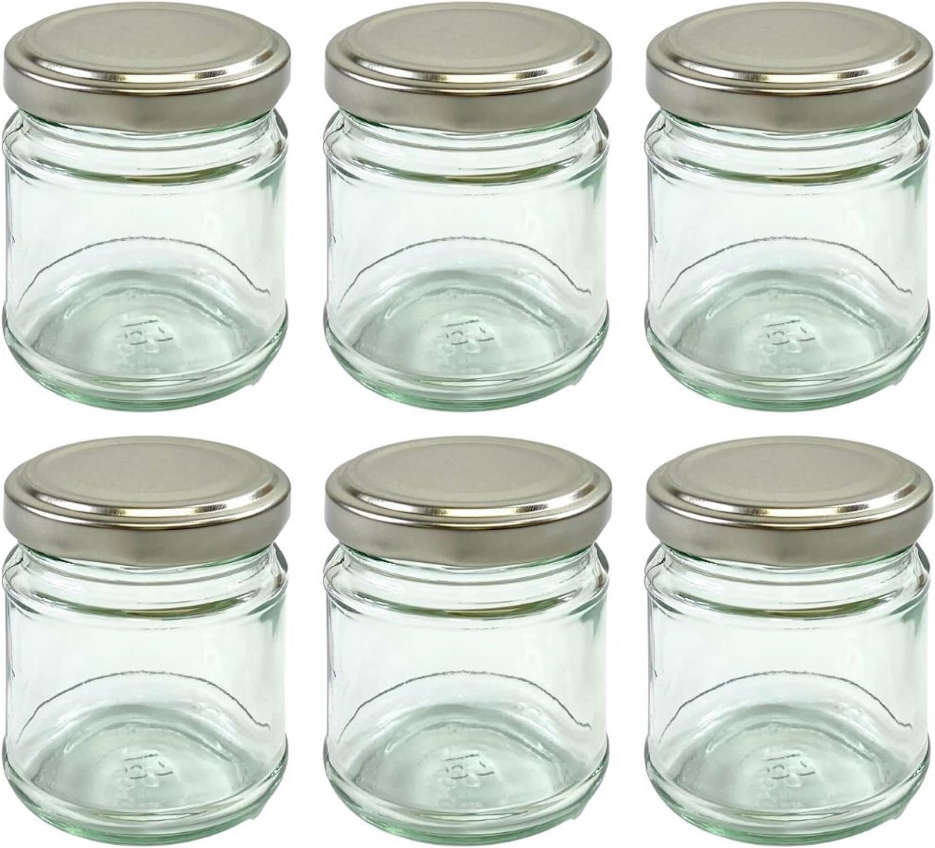 Nutley's 100ml Jam Jar with Silver Screw-Top Lid (Pack of 6) : Amazon ...