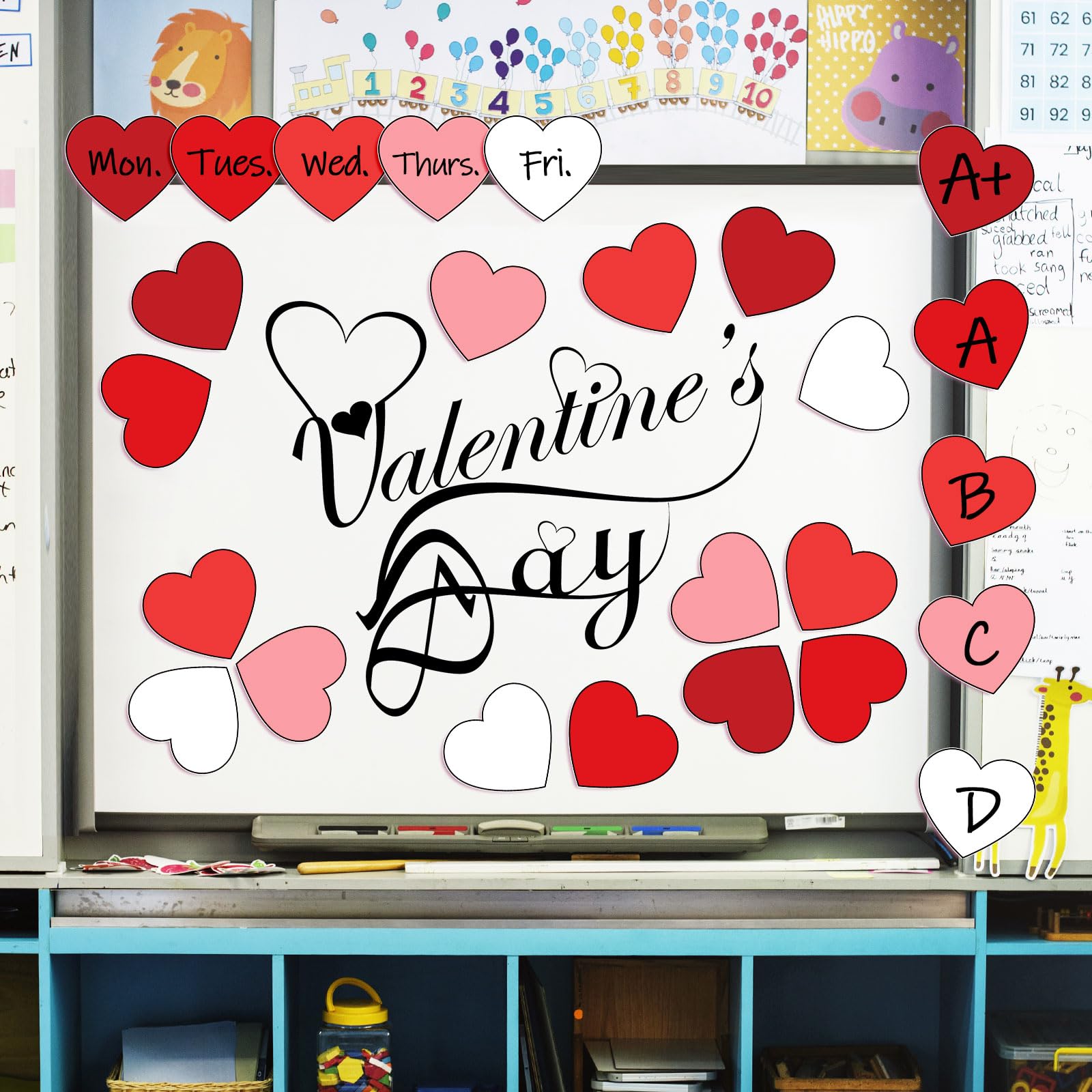 Snapklik.com : Whaline Valentines Day Heart Cutouts 5.9 Inch Red Pink ...