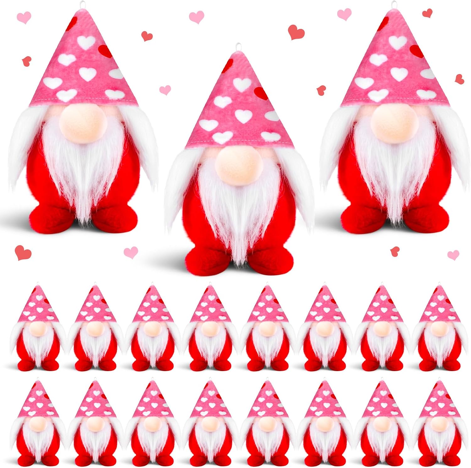 Amazon.com: Civaner 16 Set Valentines Day Plush Gnomes Stuffed Animal ...