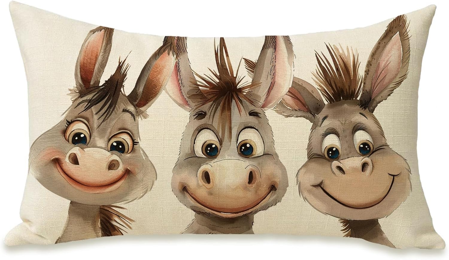 Amazon.com: Fahrendom Funny Donkey Lumbar Decorative Rectangle Pillow ...