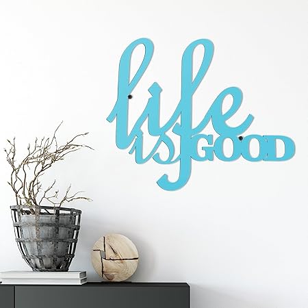 Amazon.com: Hotop Life is Good Sign Metal Wall Art Sign 3D Word Art ...