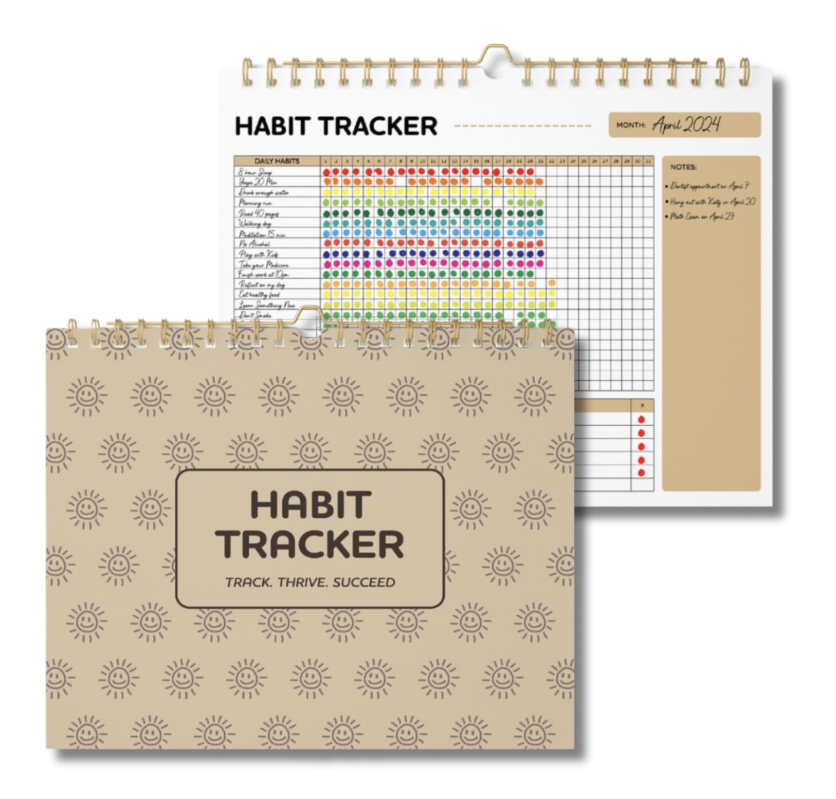 Amazon.com : VEX ECOM LTD. Smiley Habit Tracker Calendar - 12 Months ...