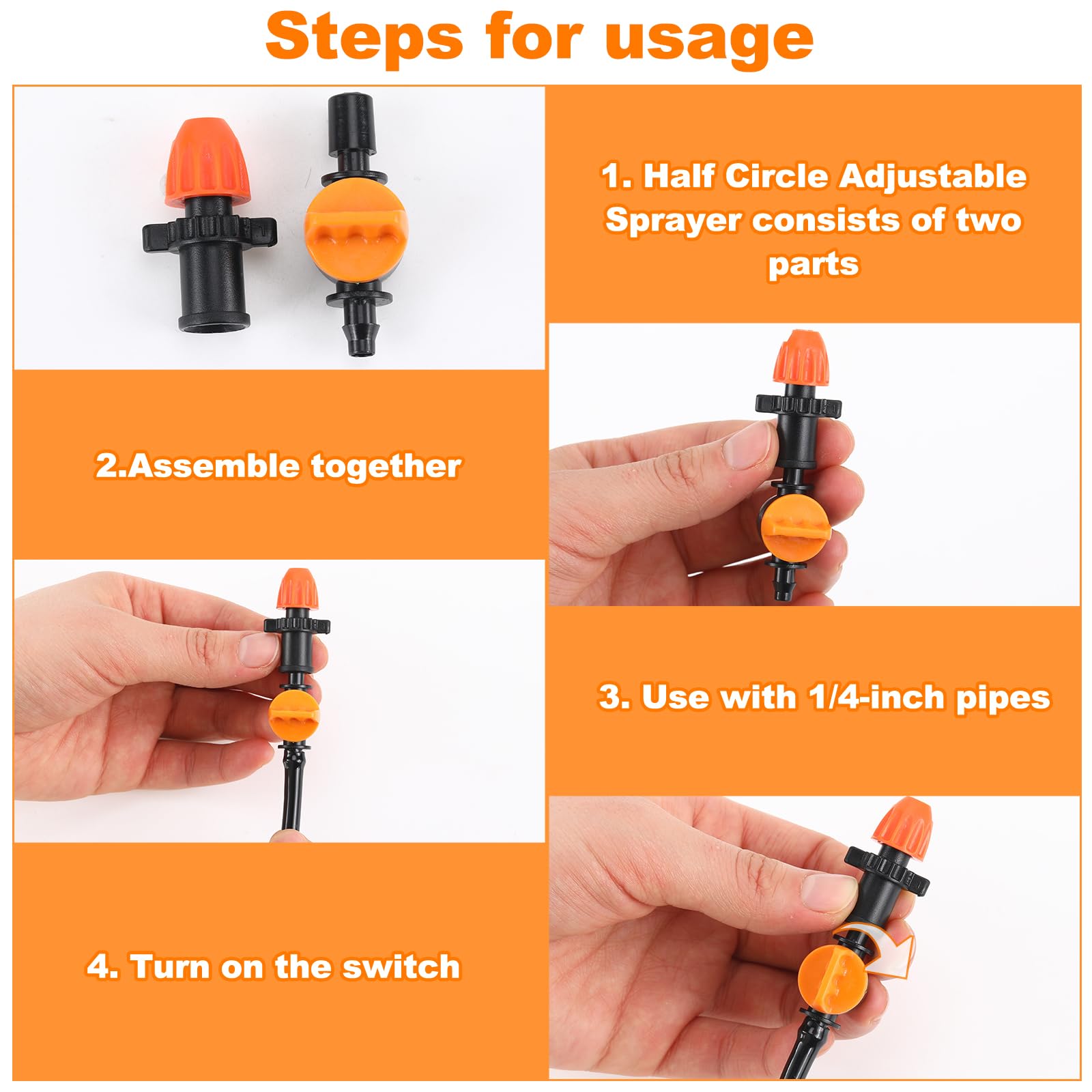 Snapklik.com : Sunnychicc 10 Pcs 1/4 Inch Drip Irrigation Fittings ...