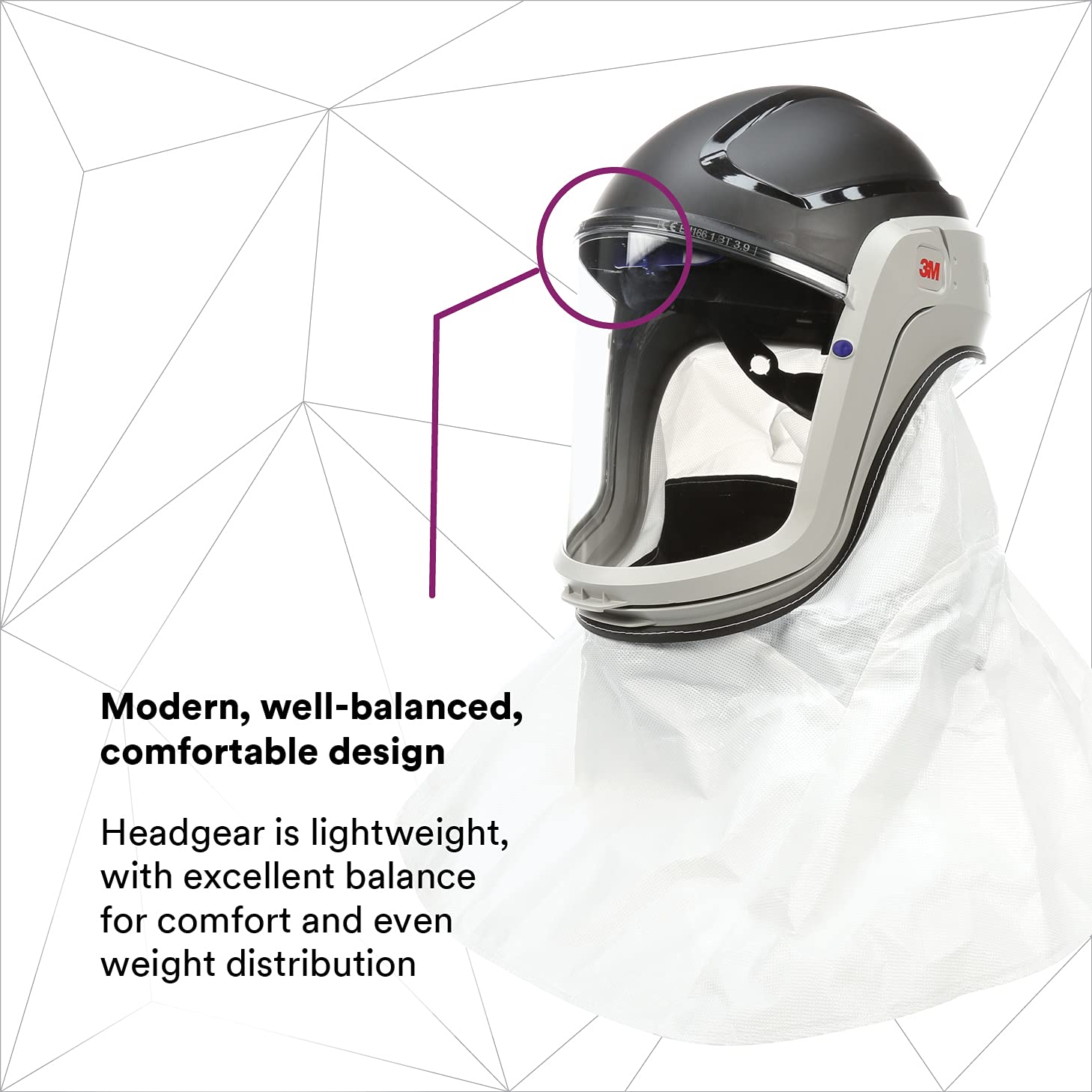 3M PAPR, Versaflo Respiratory Helmet M-405, For Powered Air Purifying ...