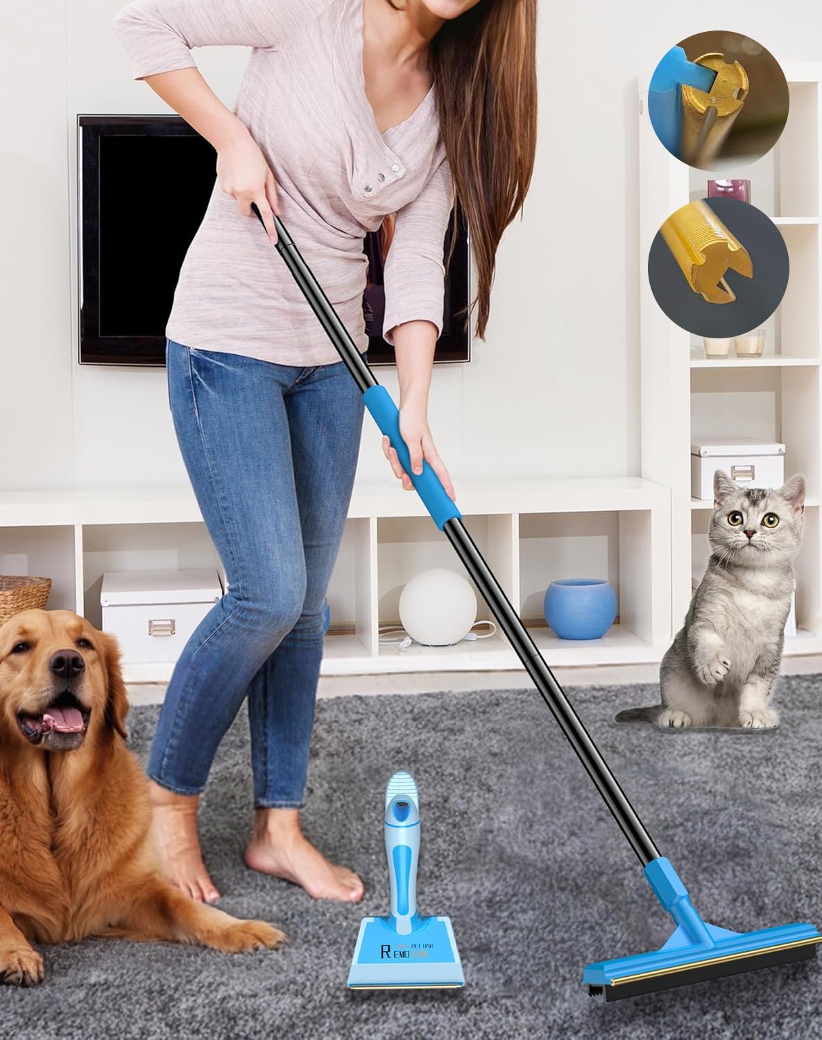 Amazon.com: Updated Pet Hair Removal Tool, CEARKTIY Carpet Rake for Pet ...