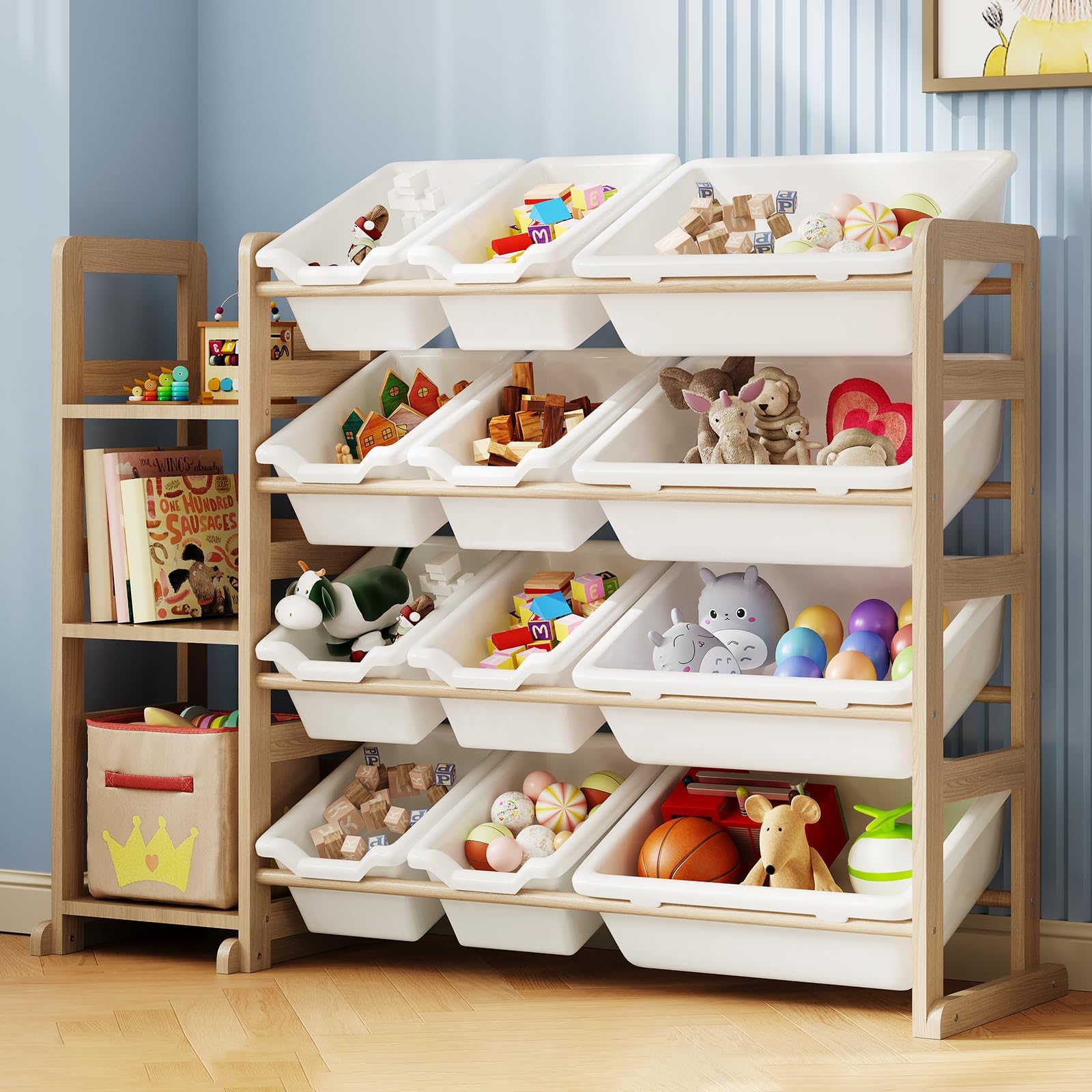 Amazon.com: Large Toy Storage Organizer with 12 Toy Bins, Toy ...
