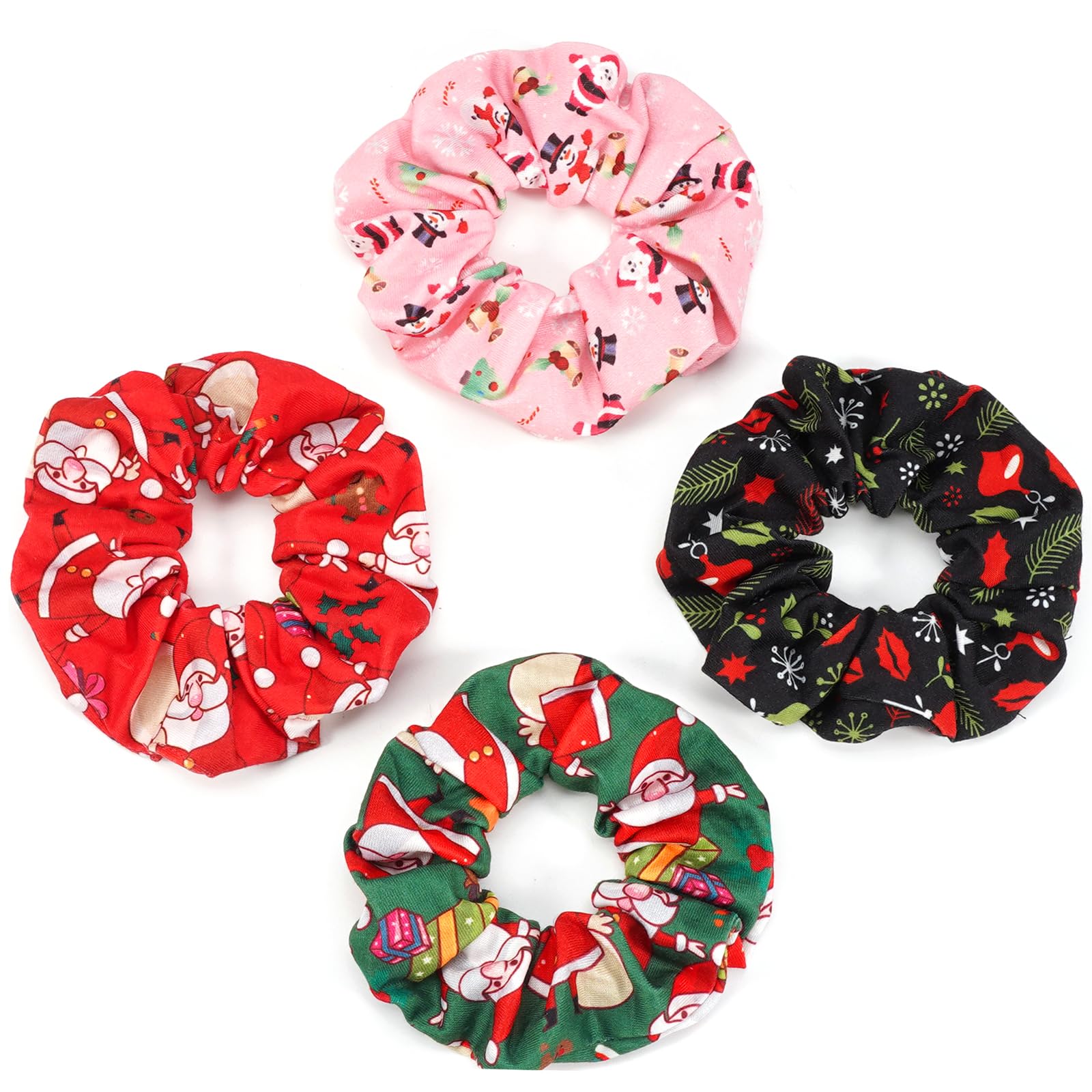 Amazon.com : Christmas Hair Scrunchies Snowflake Santa Christmas Tree ...