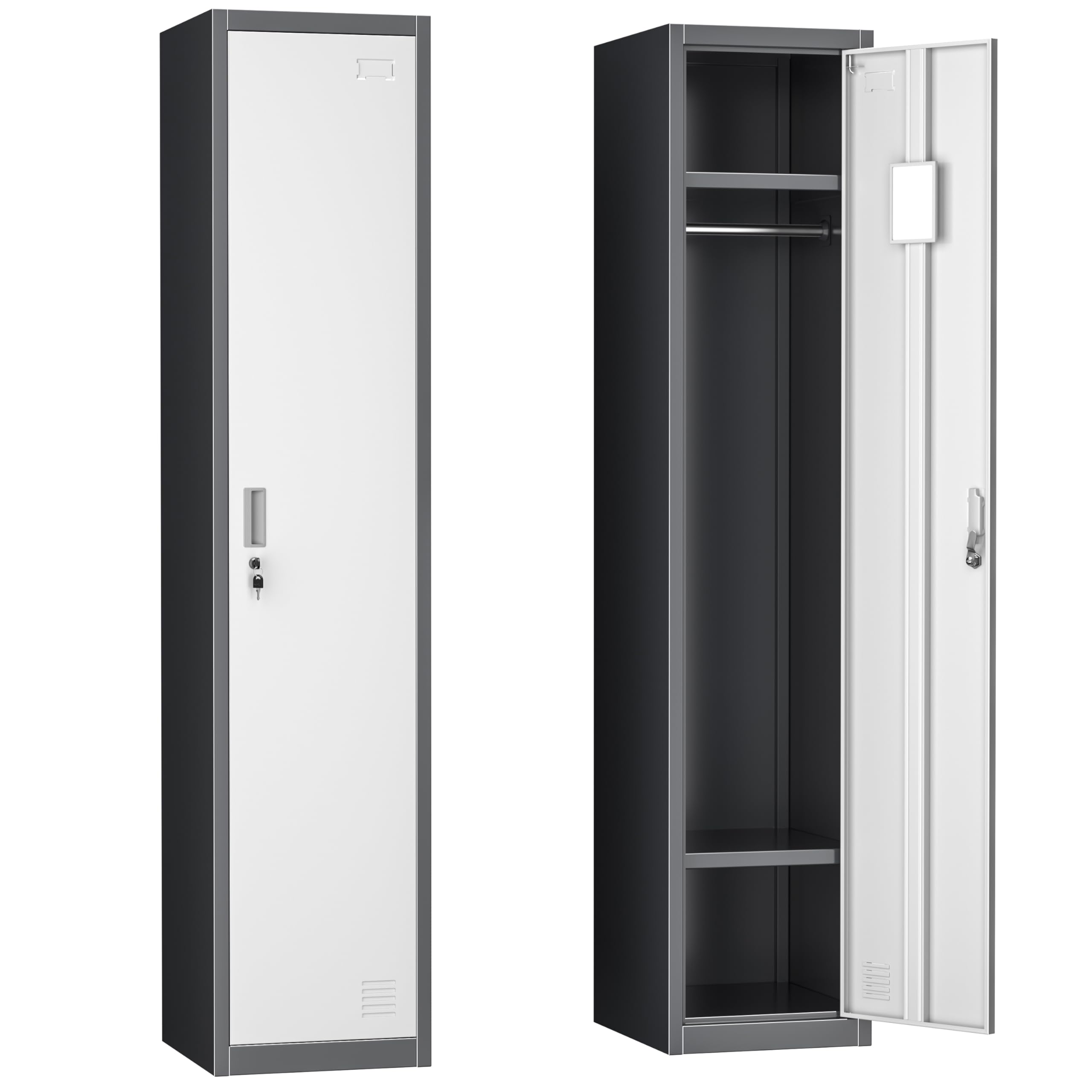 Amazon.com: Crownland Metal Lockers with Single Door, Lockable Gym ...