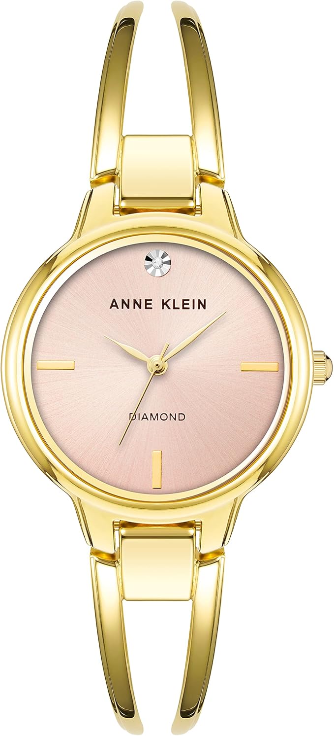 Amazon.com: Anne Klein Women's Genuine Diamond Dial Bangle Watch ...