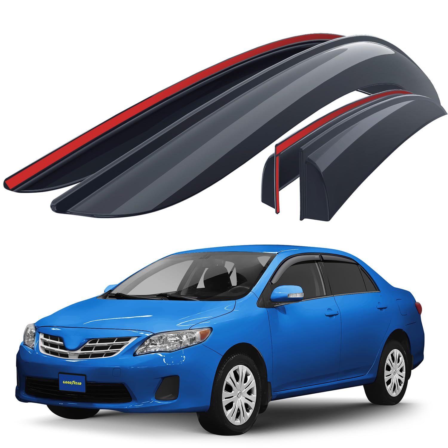 Amazon.com: Goodyear Shatterproof Side Window Deflectors for Toyota ...