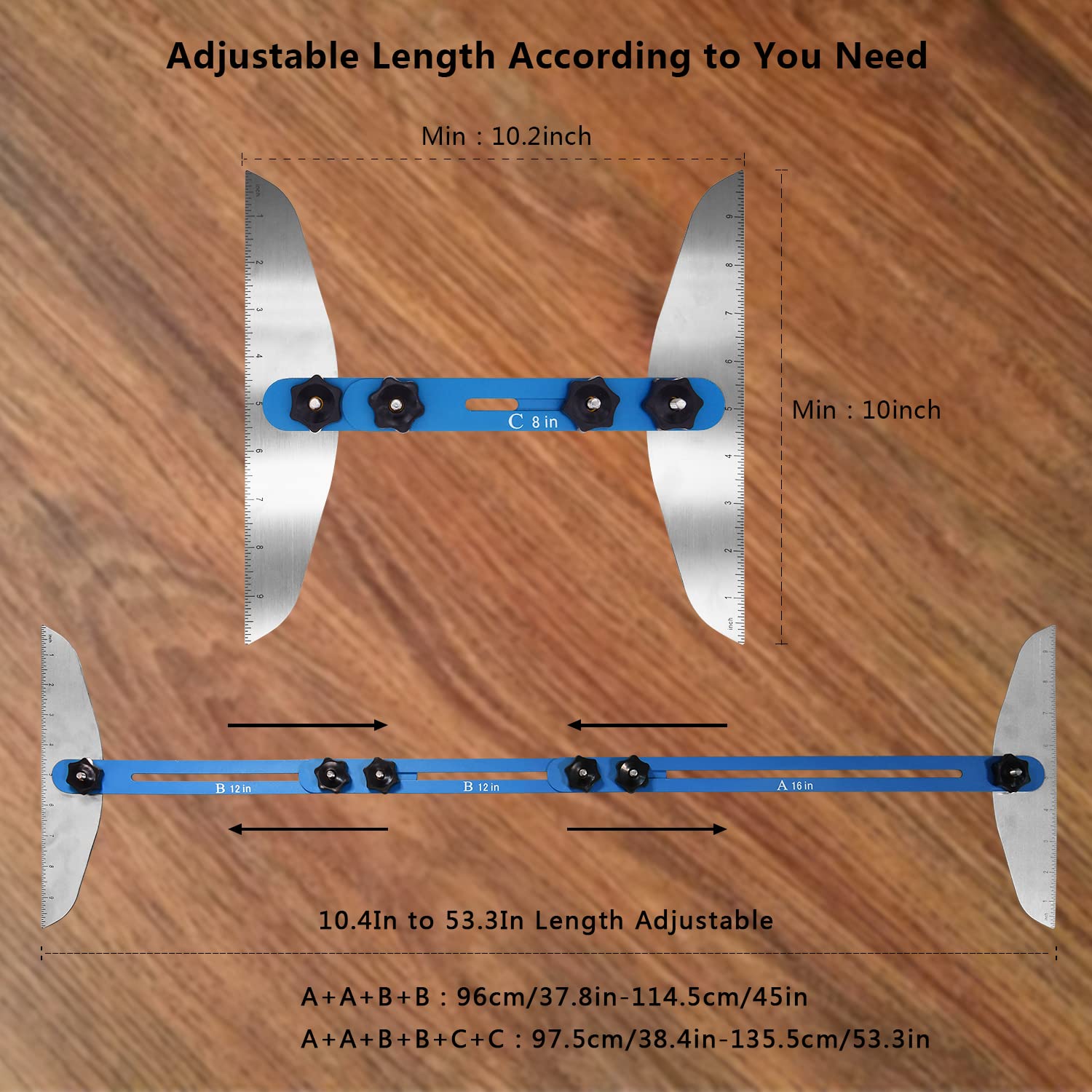 Snapklik.com : Kingson Stainless Steel Stair Measuring And Scribe Tool