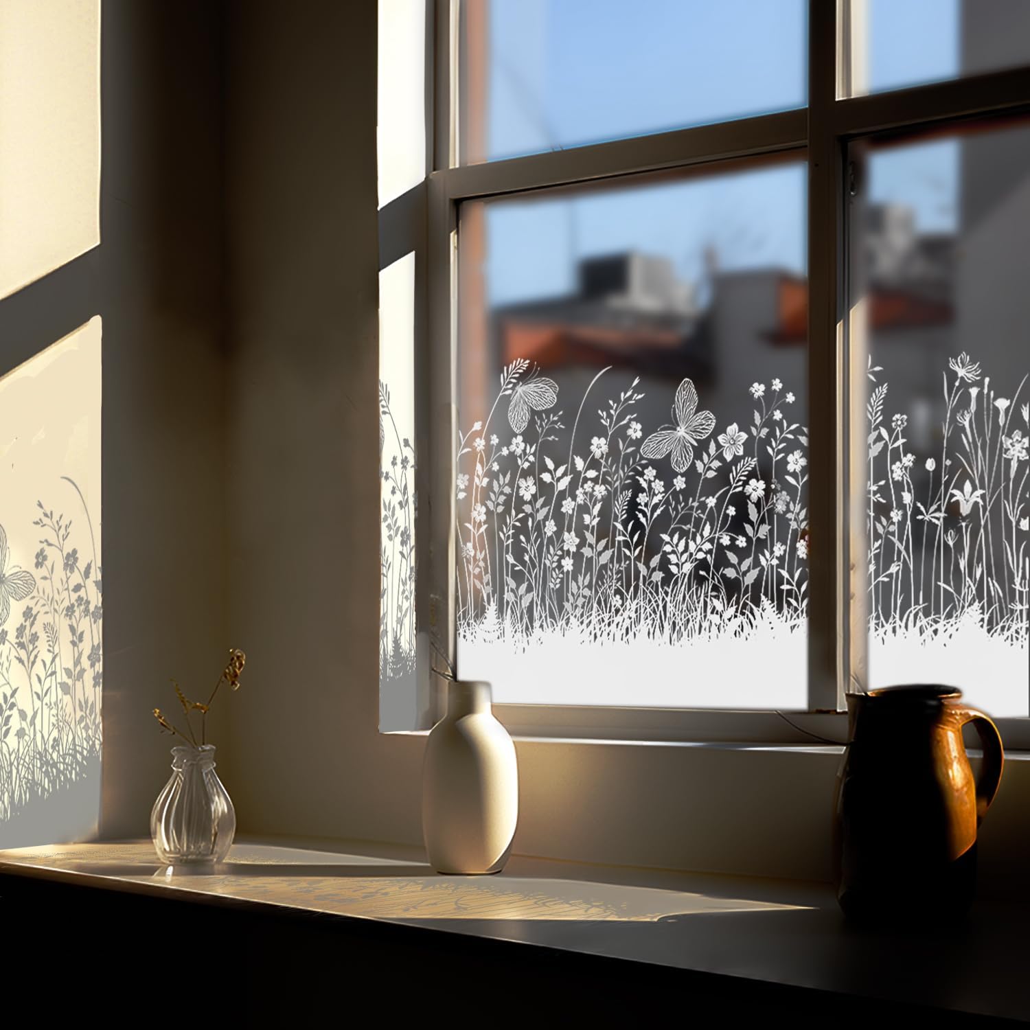 Amazon.com: ChicSkin Pure White Frosted Privacy Window Border Film, See ...