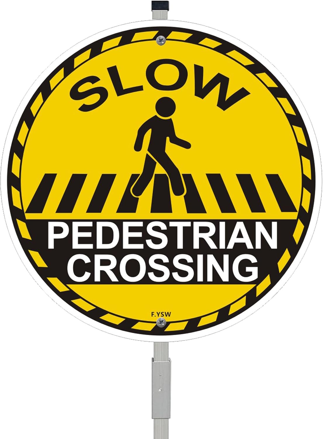 Amazon.com : Slow Pedestrian Crossing Sign 10" x 10" With 28" Long ...