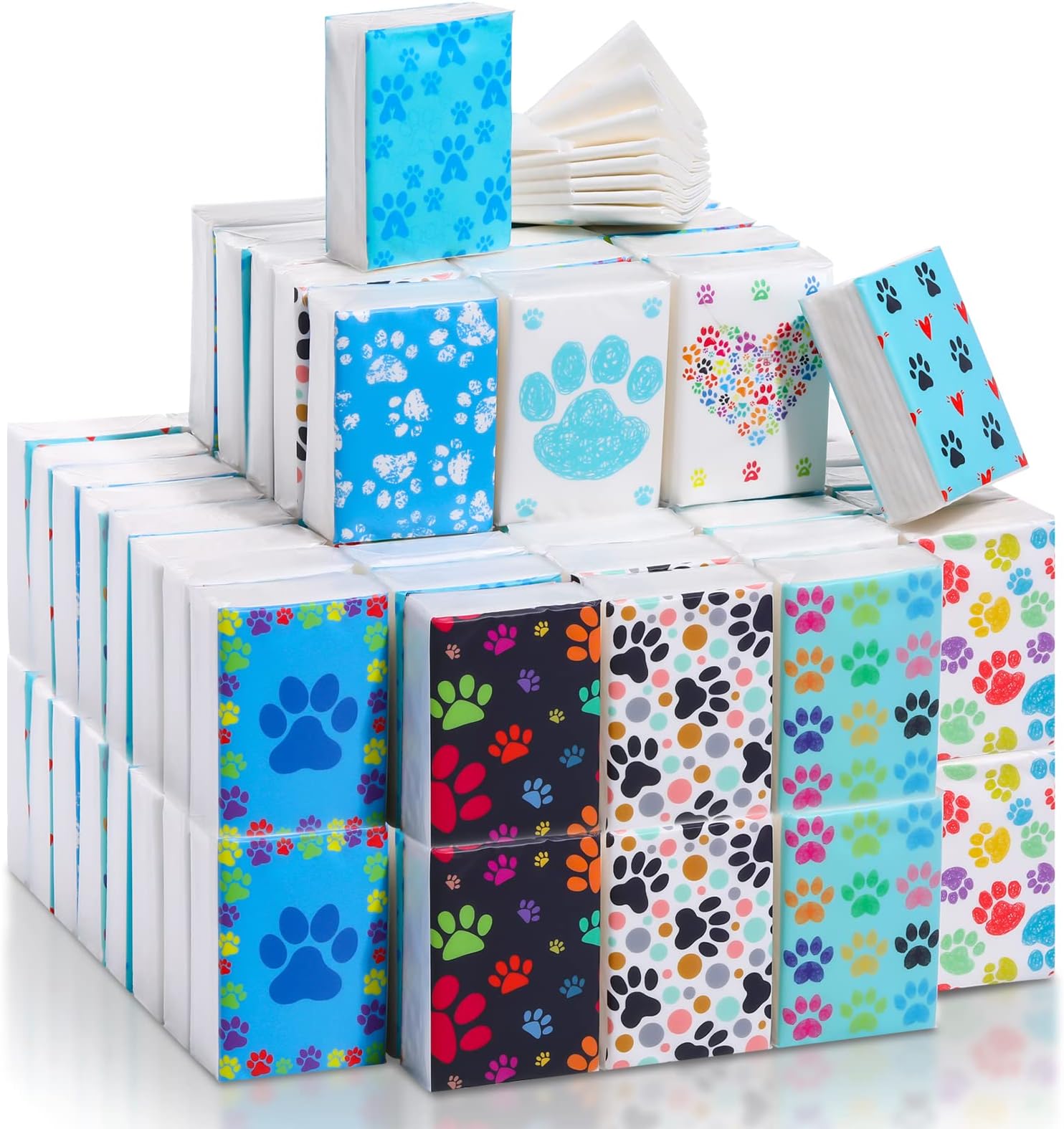 Amazon.com: 100 Pack Paw Pocket Tissues bulk 800 Sheet Mini Facial ...