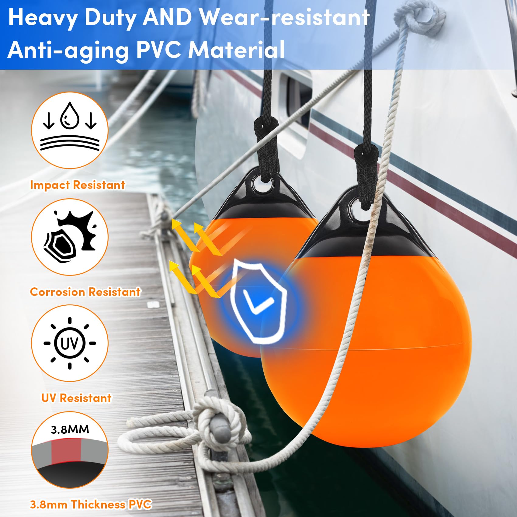 Snapklik.com : VEITHI 2 Pack 15 X 18 In Orange Mooring Buoy Boat Buoy ...
