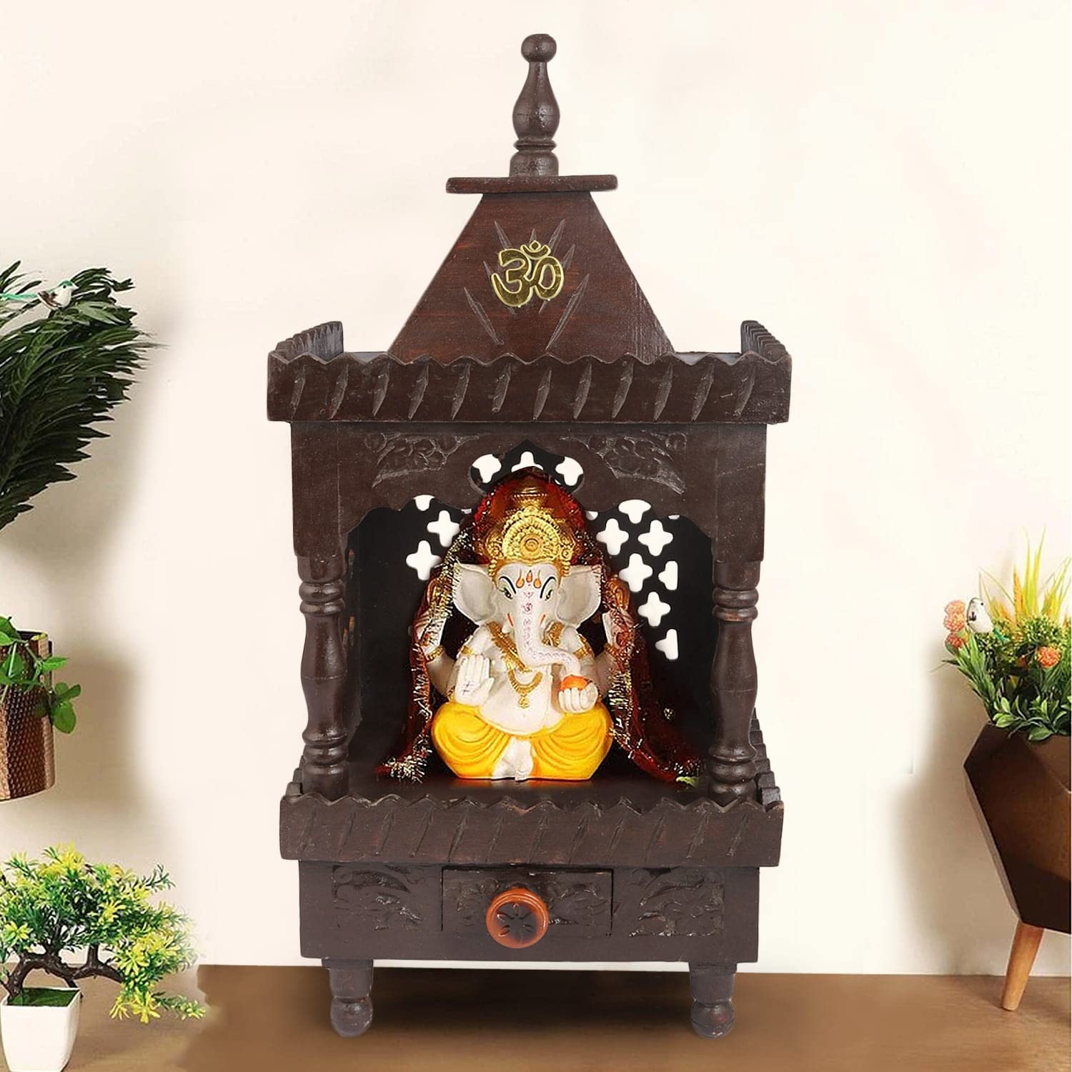 Buy APEROL DESIGNHandpainted Wooden Home Temple/Home mandir/god Stand ...