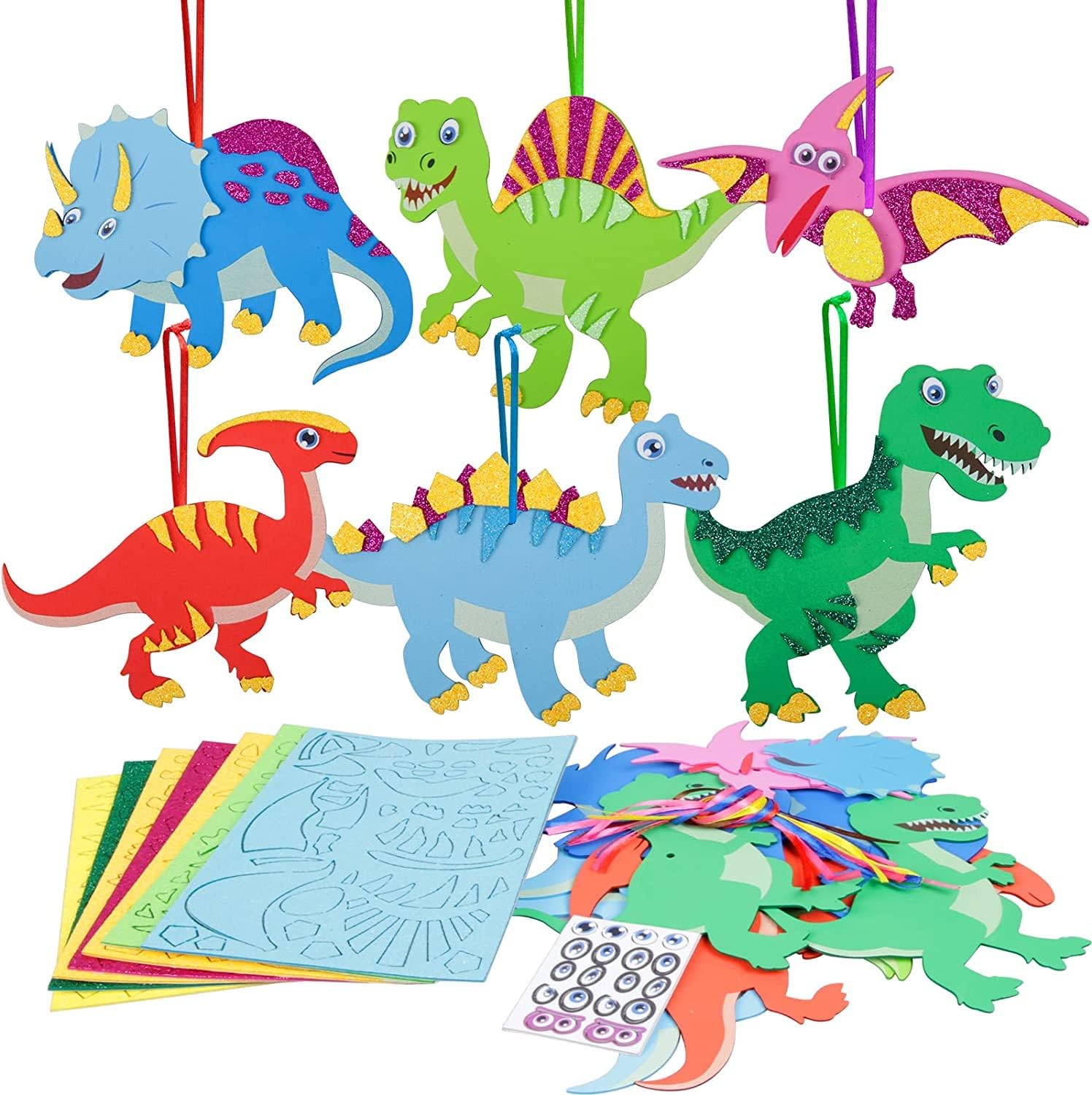 Amazon.com: Fennoral 12 Pack Dinosaur Craft Kit for Kids Creative Make ...