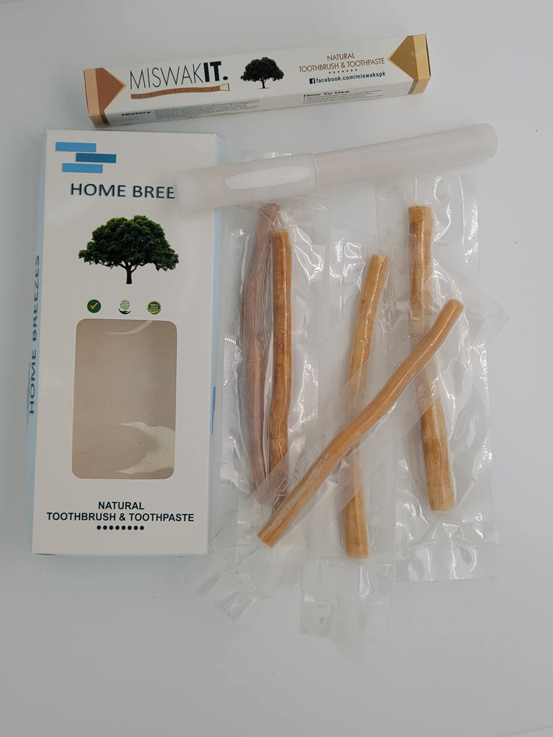 Buy Home Breezes 6 Pack Miswak Sticks with 1 Holder- Natural Toothbrush ...