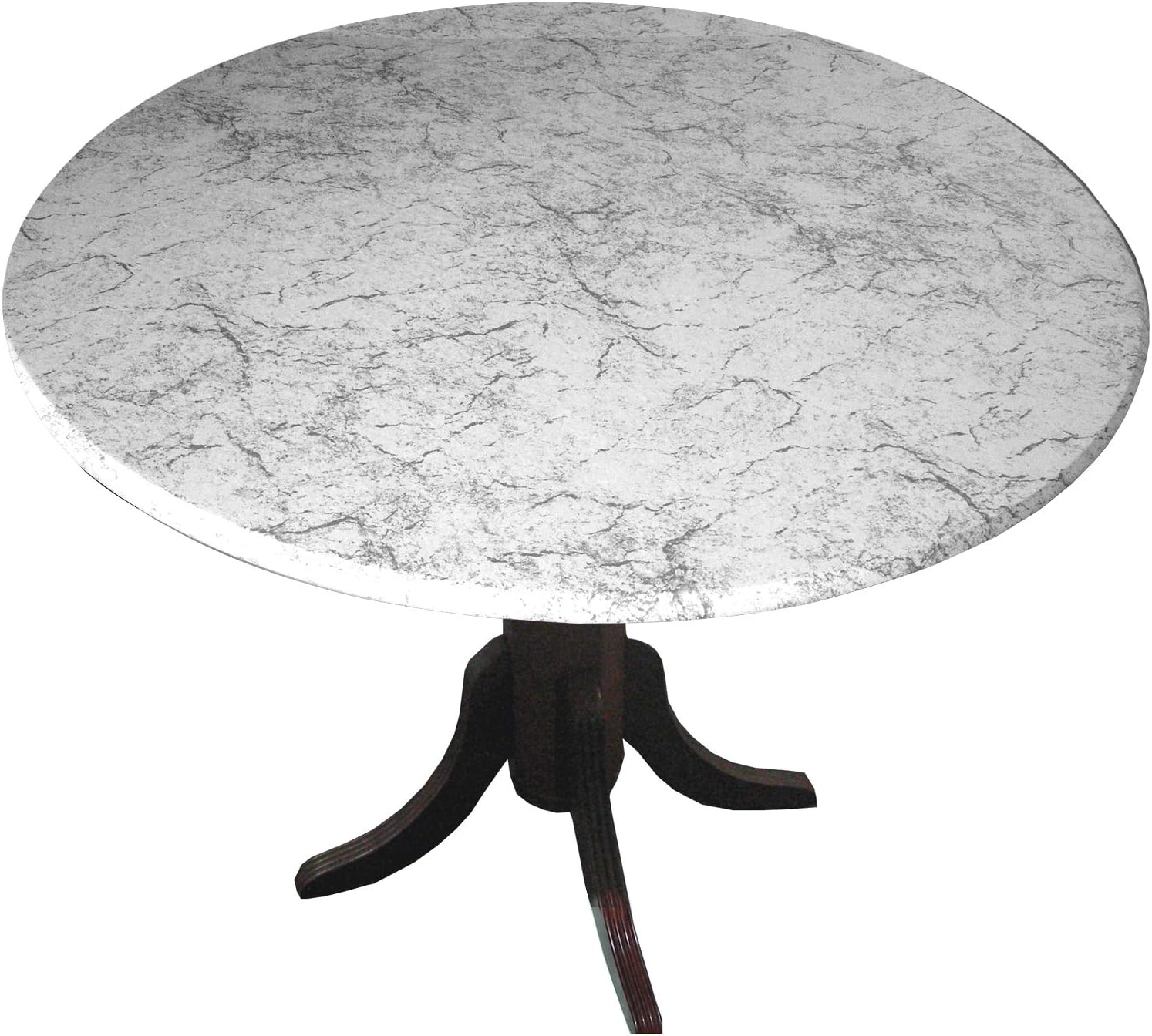 Fitted Table Cloth Round 36 Inch To 48 Inch Elastic Edge Fitted Vinyl ...