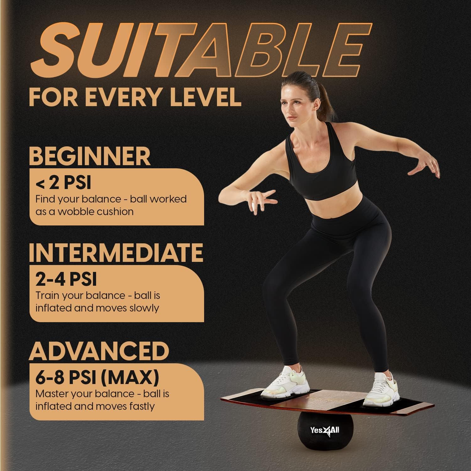 Yes4All Surf Balance Board Trainer- Balance on a Ball - 360 Degree ...