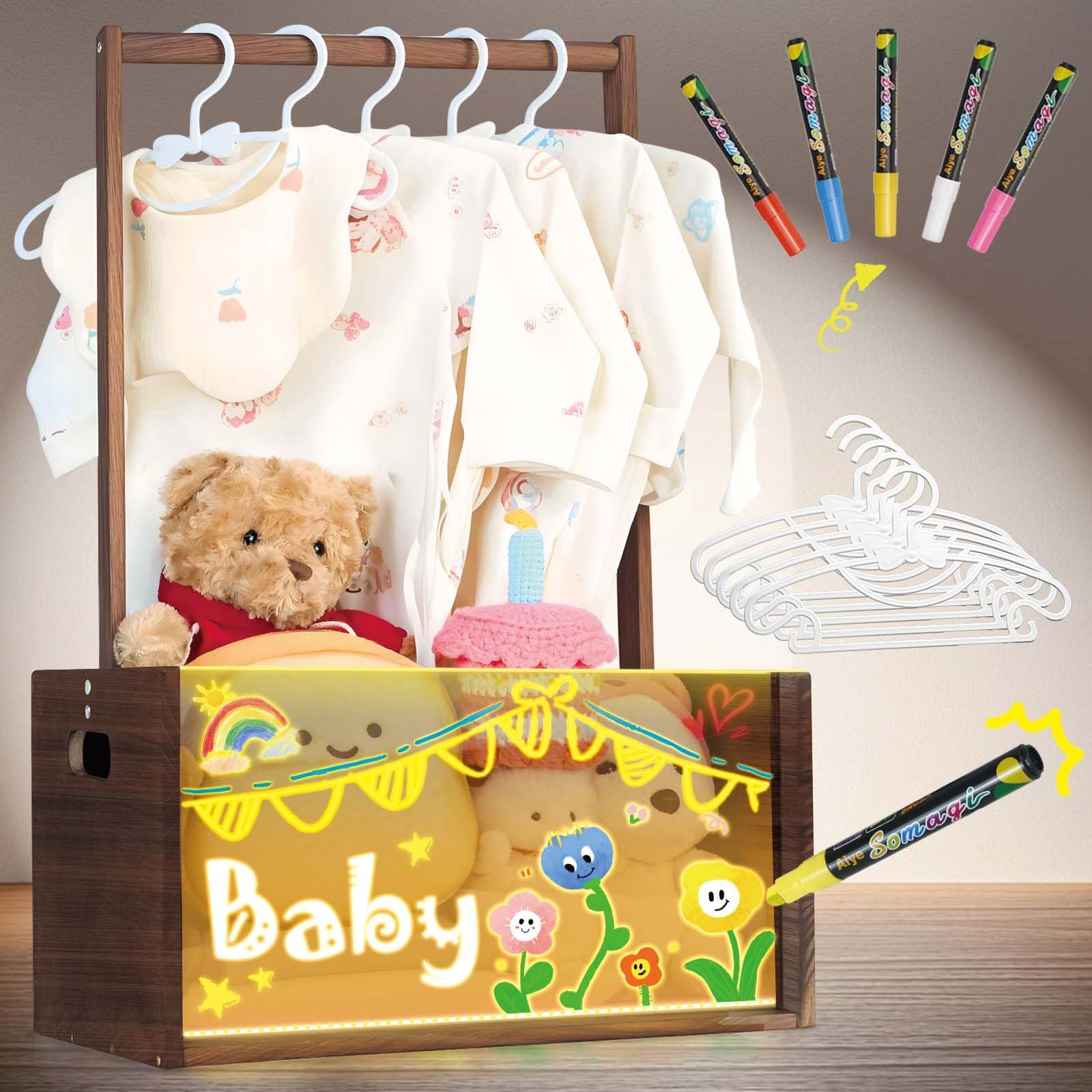 Amazon.com : Vibaruta Wooden Crate Basket, Baby Storage Crate Closet ...