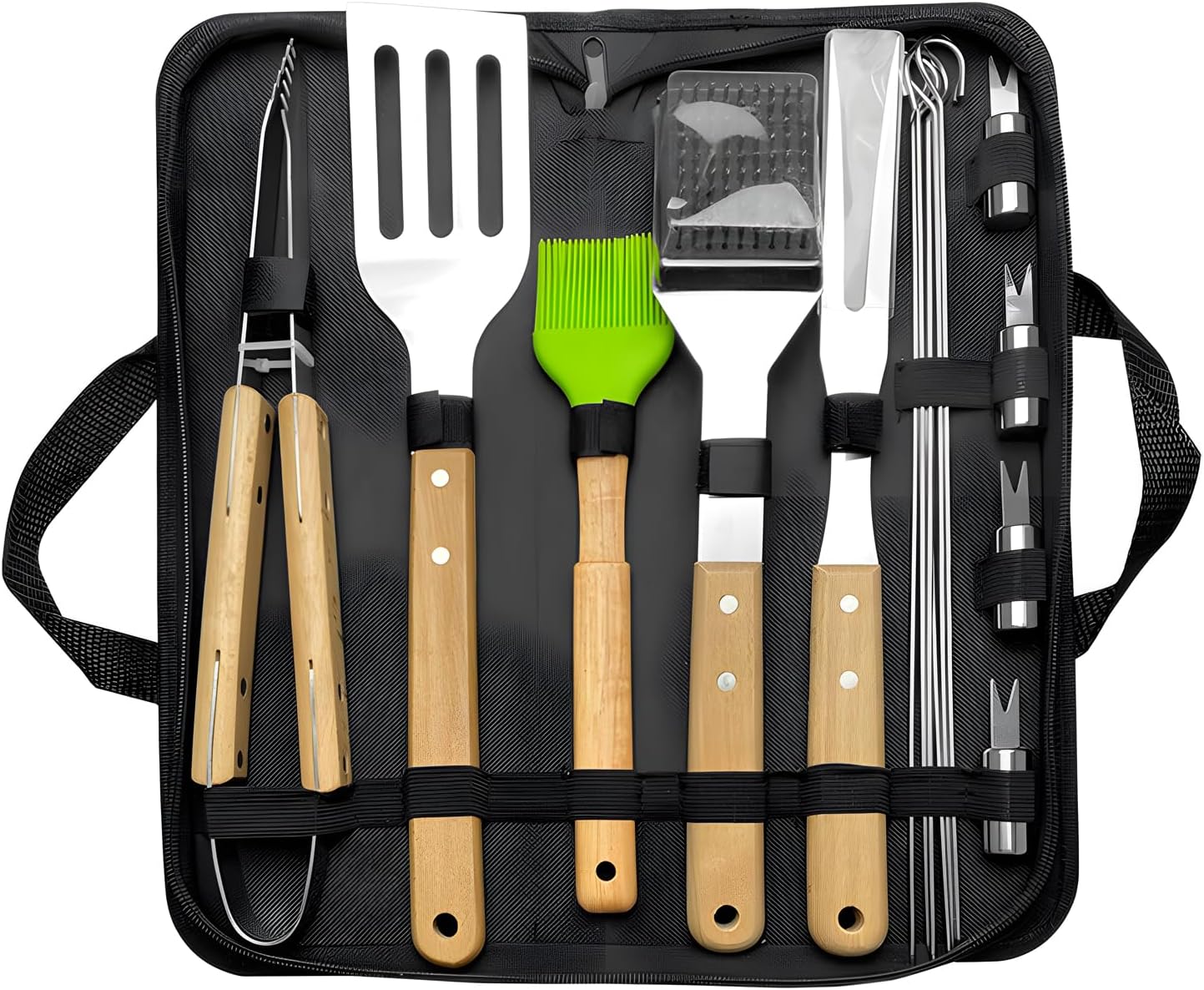 Amazon.com : SCHBIT Folding Grill Tool Set,15Pcs Stainless Steel Grill ...
