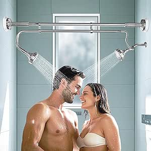 OURBAOFU Tandem Shower Heads, Double Shower Head for Couples, Dual Shower Head System for Two ...