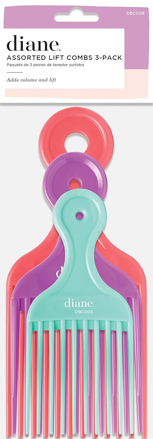 Amazon.com : Diane DBC008 Assorted Lift Combs - 3 PC Set : Beauty ...